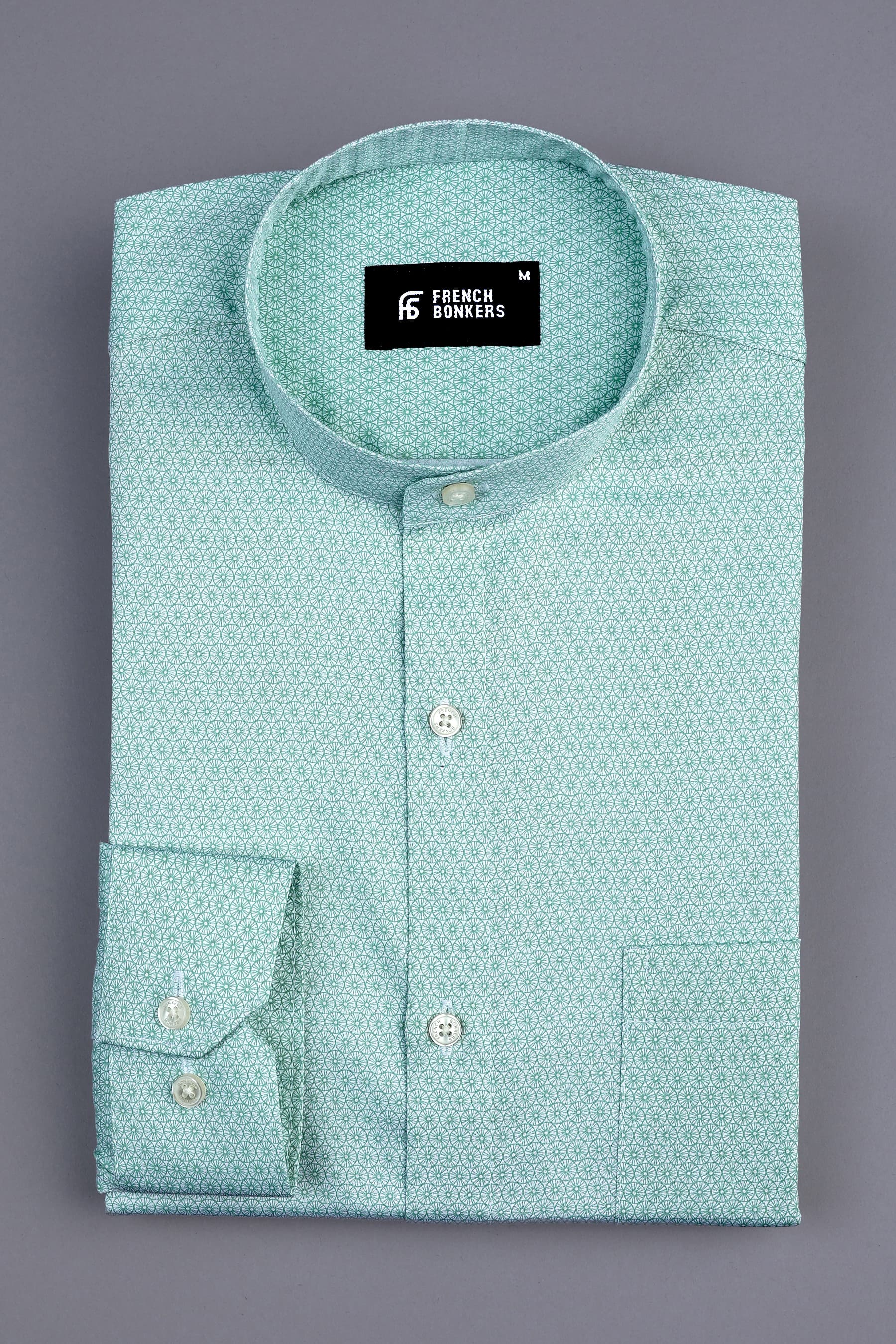 Kelly green with orange slice printed satin shirt – Hamercop