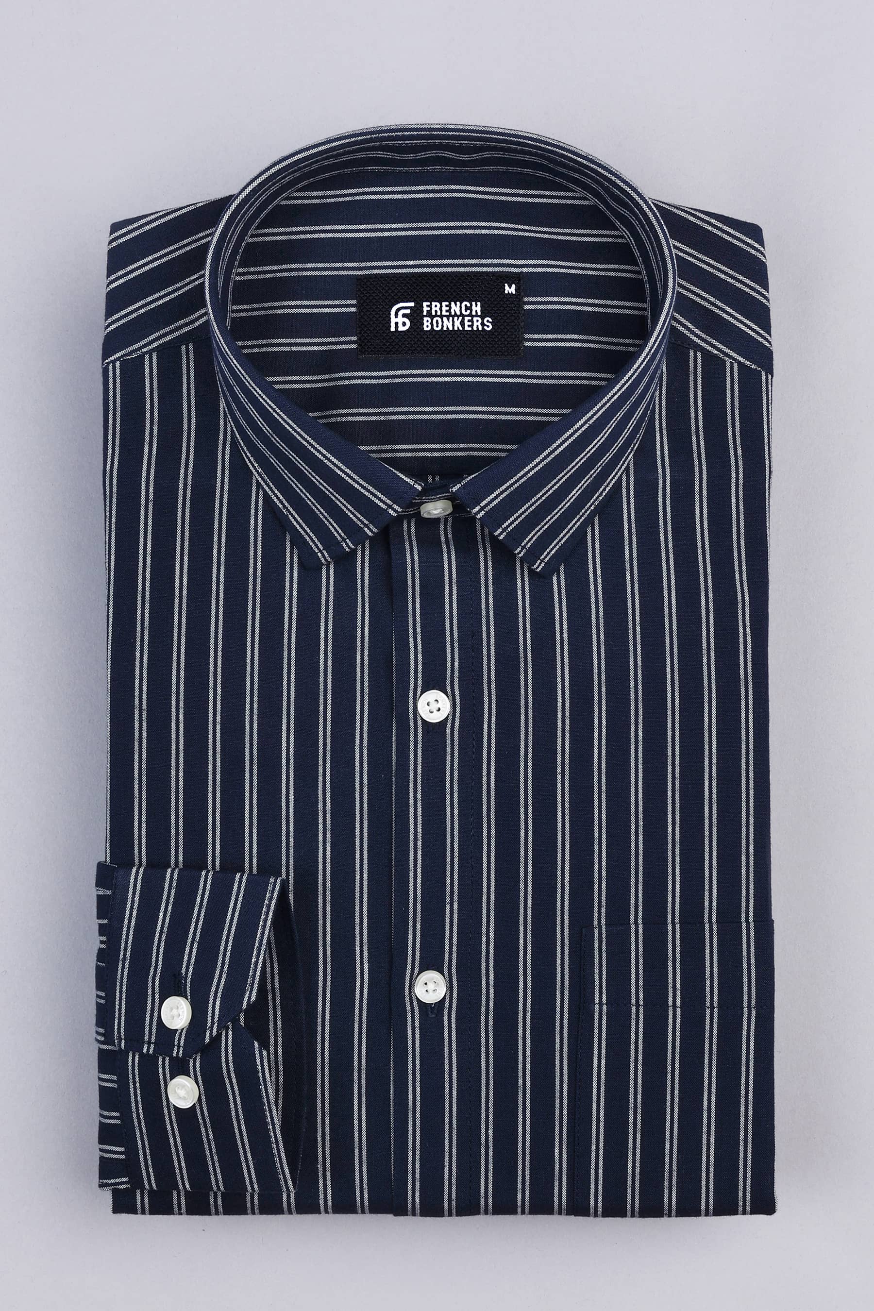 Astros navy blue with white double line regency stripe shirt – Hamercop