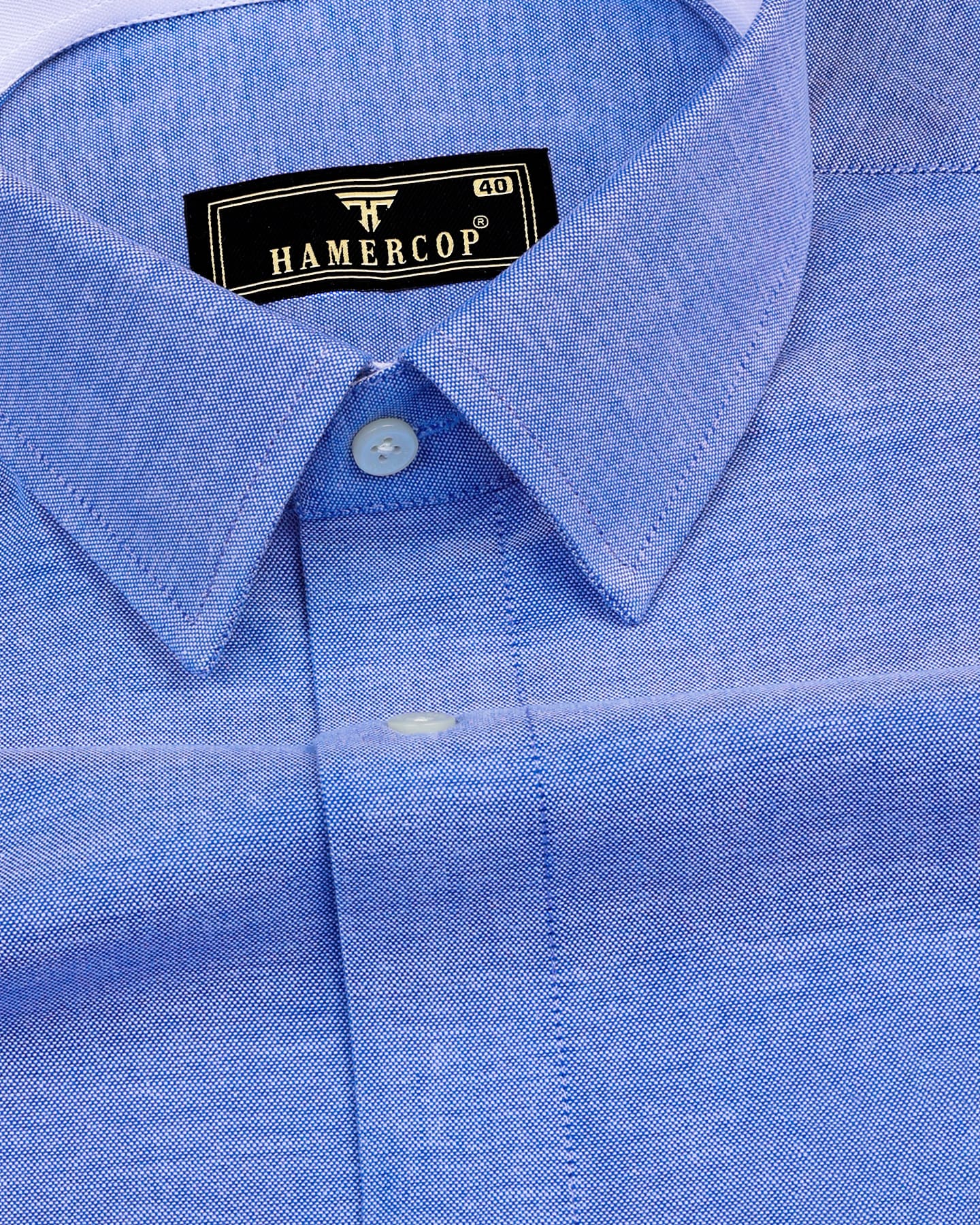 Blue Oxford Cotton Solid Formal Shirt – Hamercop