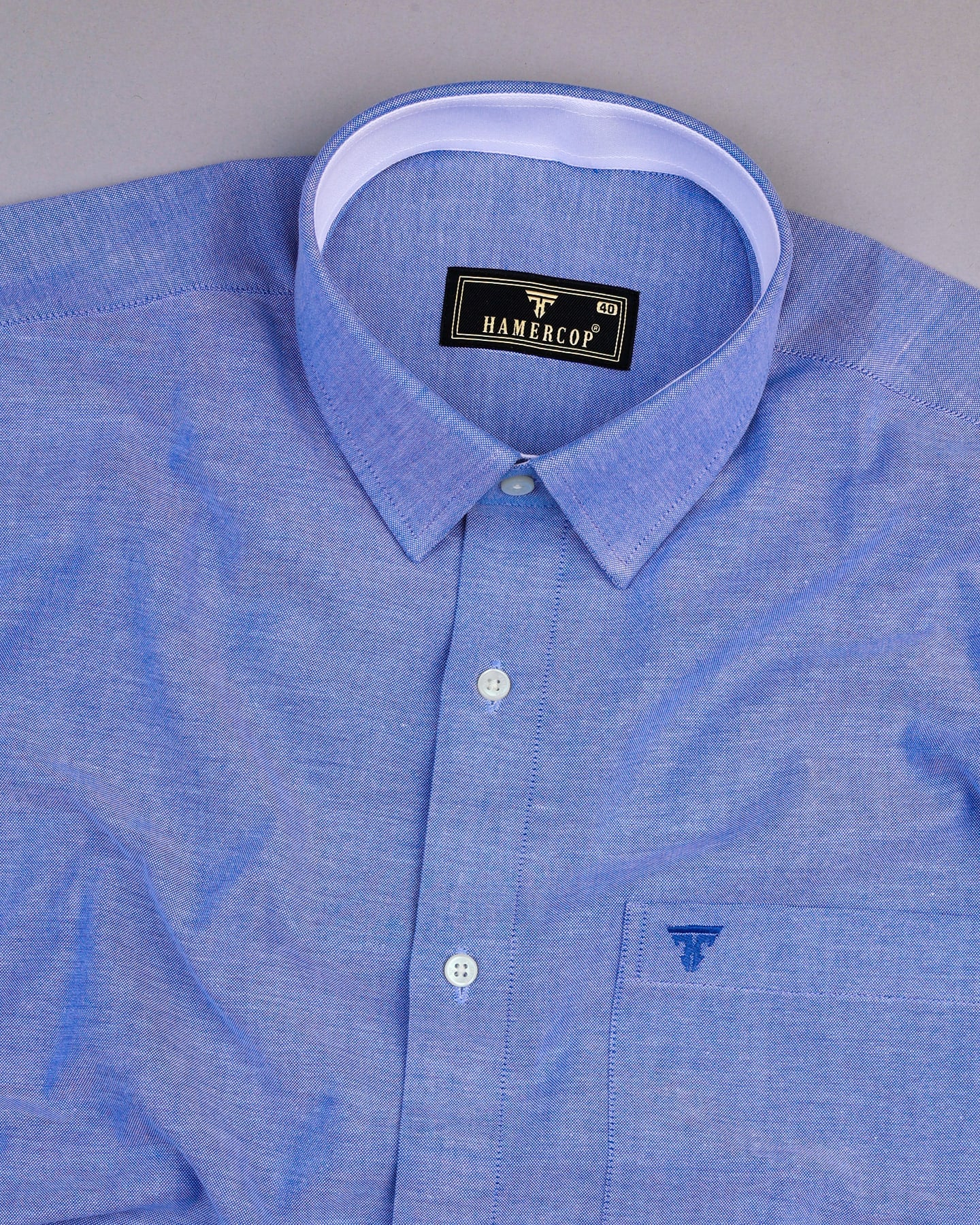 Blue Oxford Cotton Solid Formal Shirt – Hamercop
