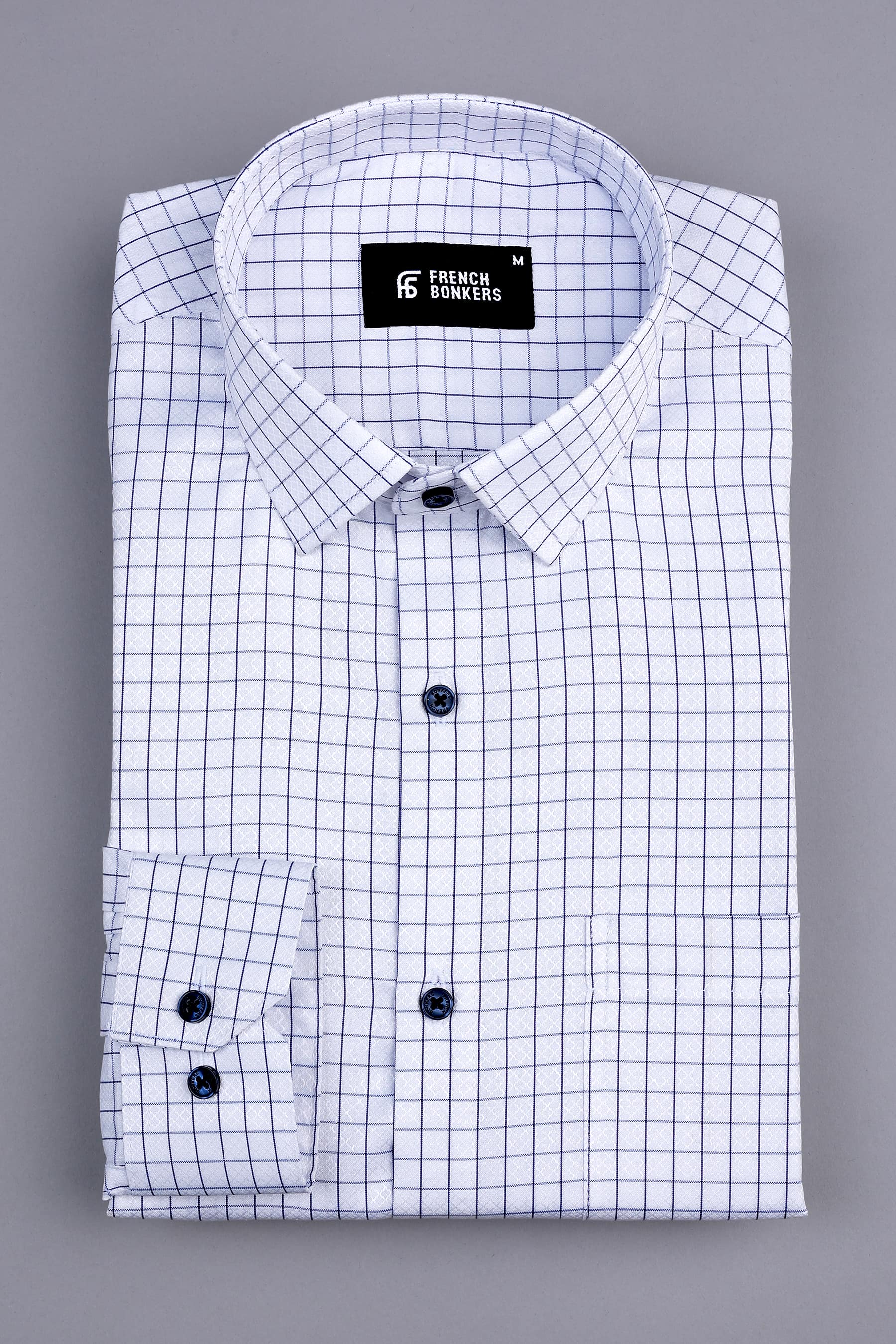 White with blue graph check shirt – Hamercop