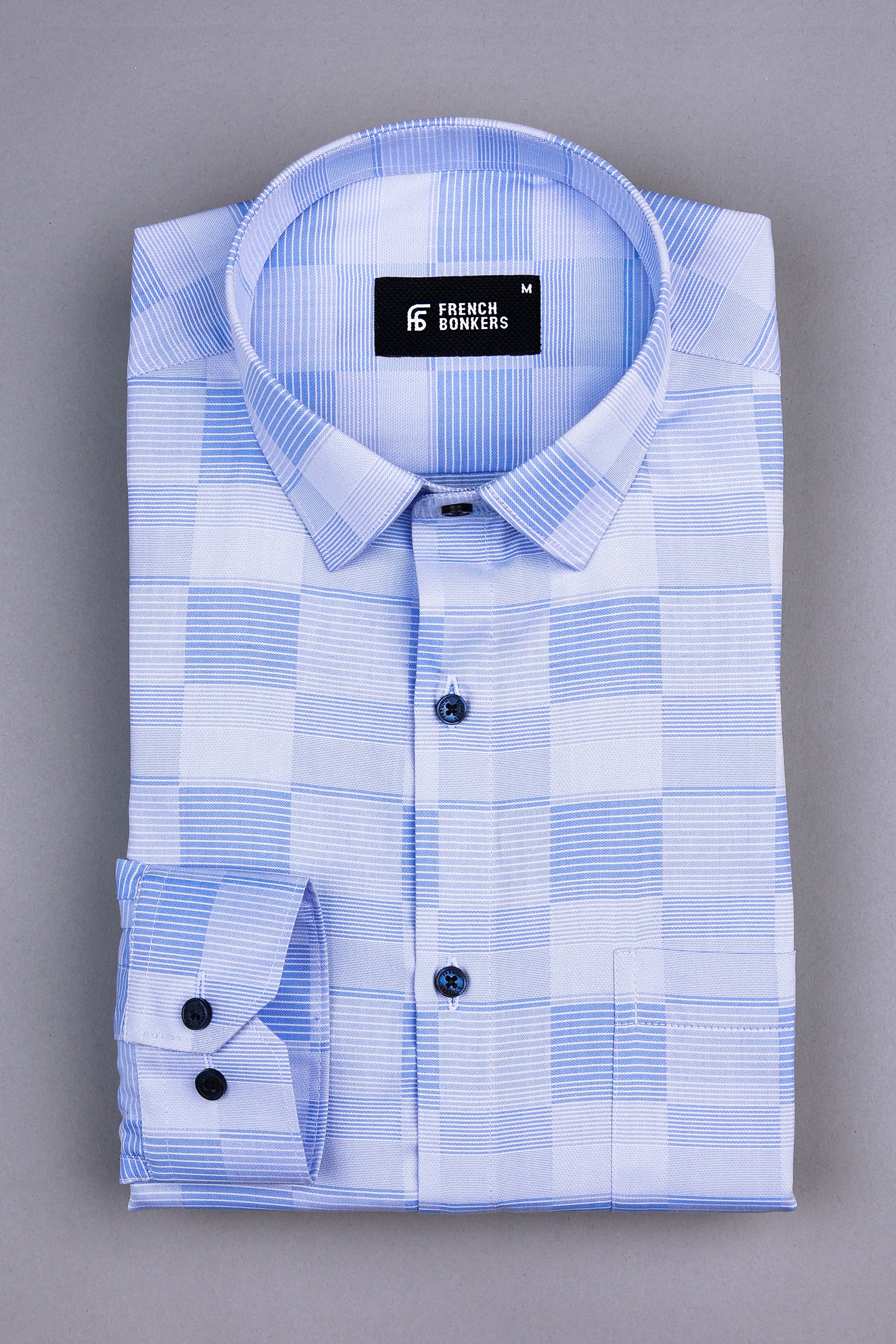 Light blue with white line check shirt – Hamercop