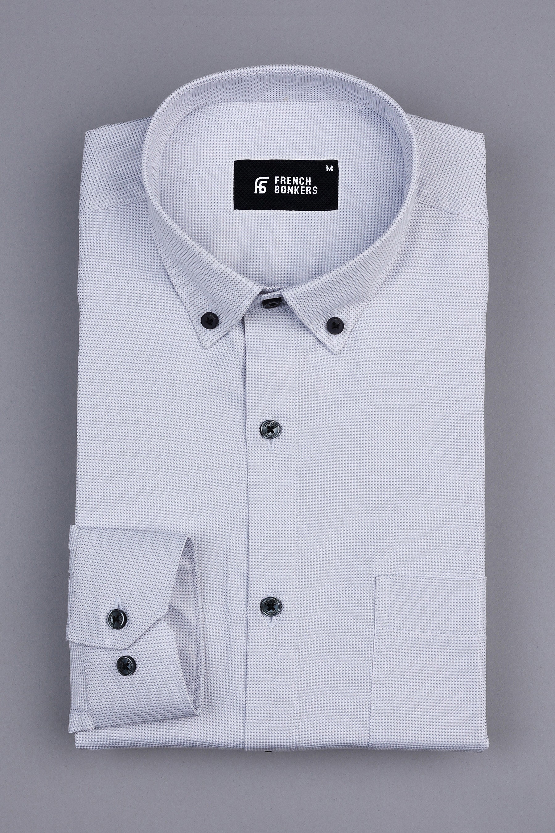 Pastel grey dobby texture shirt – Hamercop