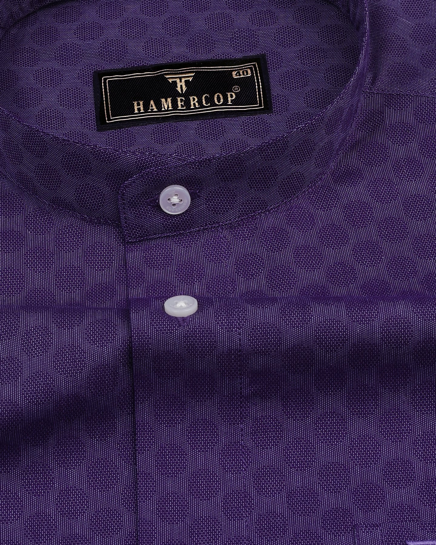 Osino Purple Solid Dobby Texture Cotton Shirt – Hamercop