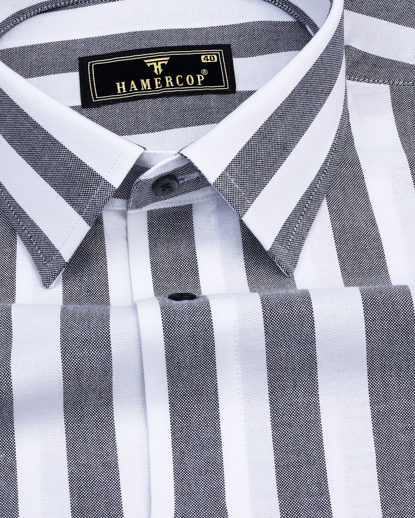 Black & White Broad Stripe Oxford Shirt – Hamercop