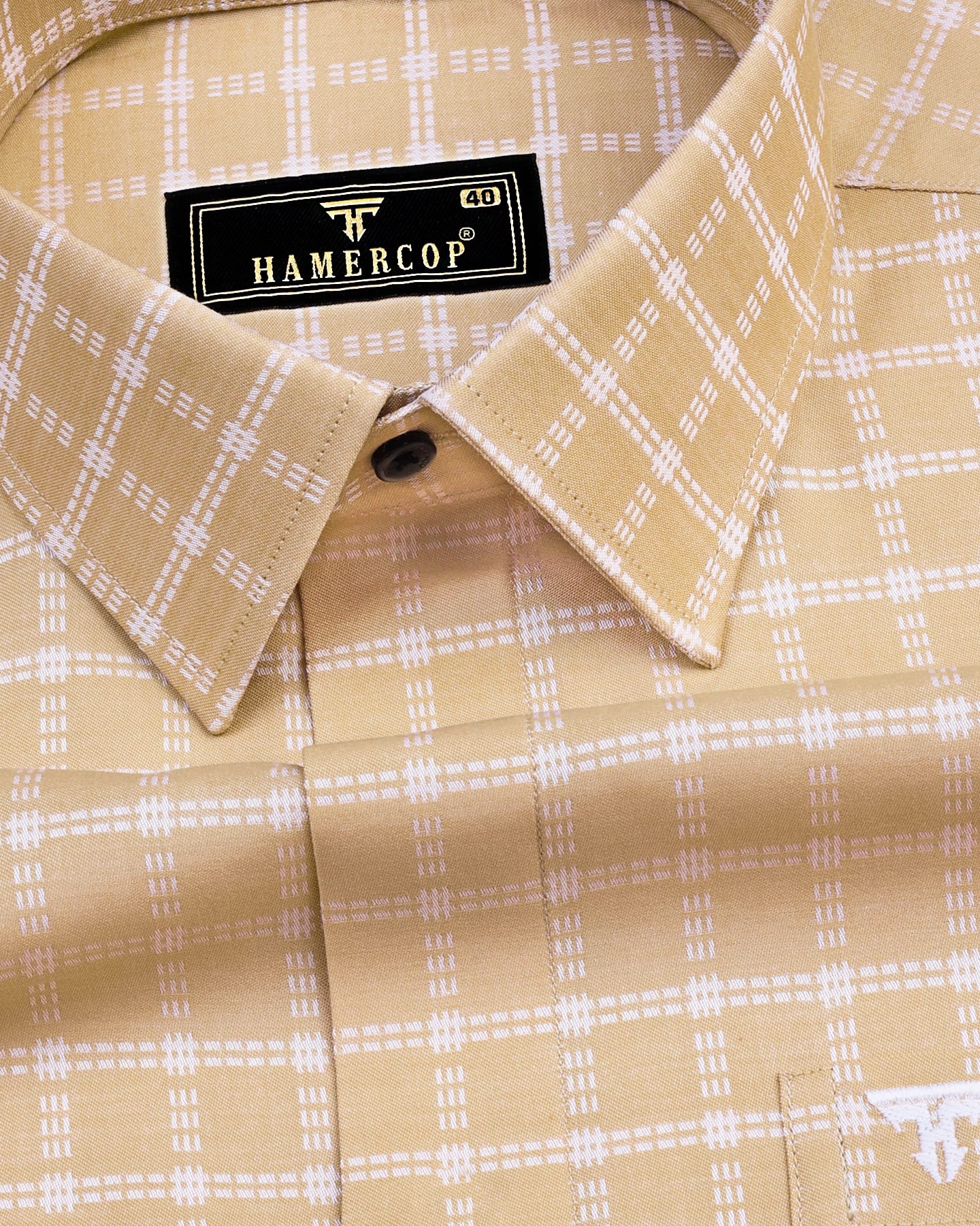 Biscotti Cream Check Cotton Shirt – Formal Elegance – Hamercop