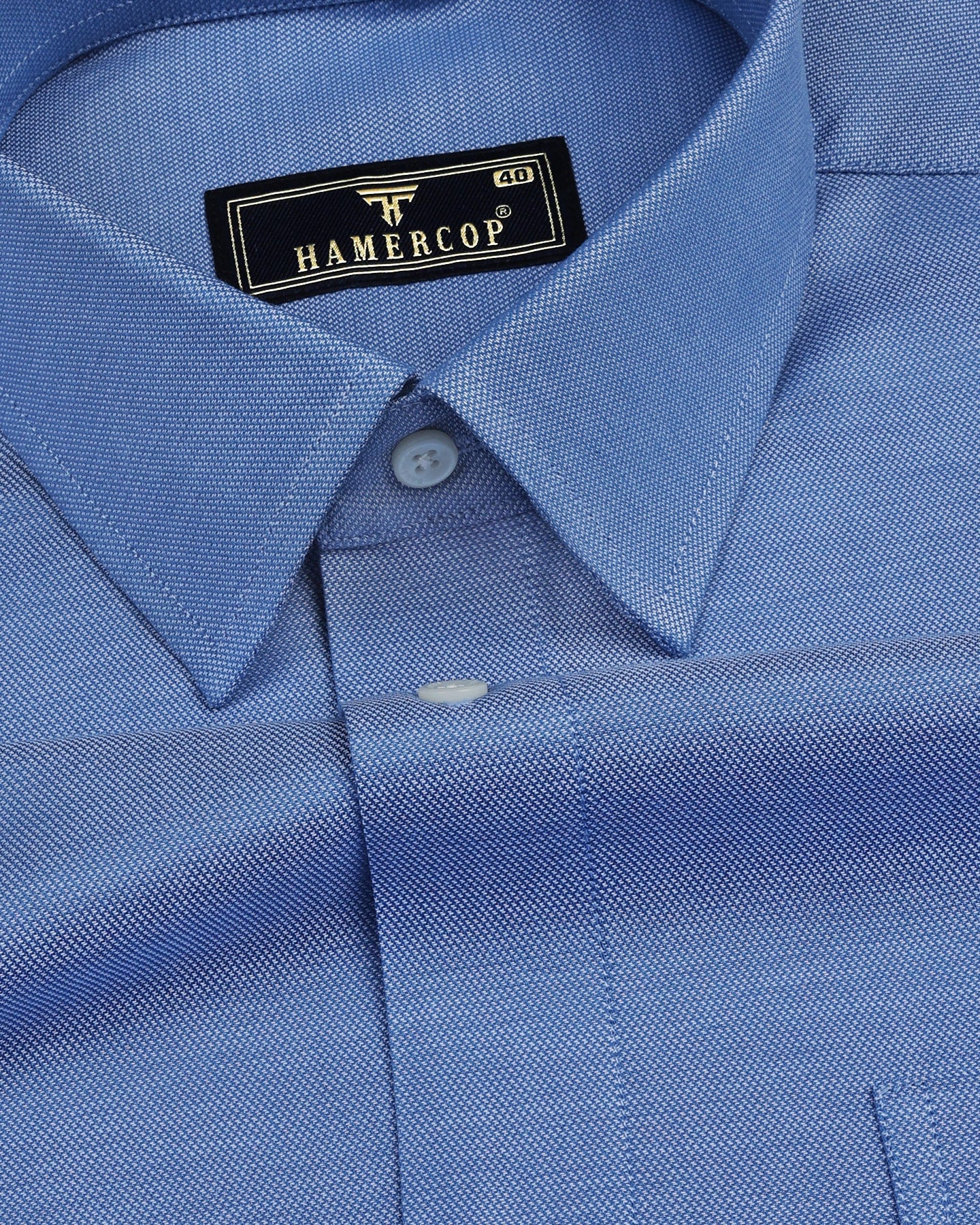 Everton Blue with White Dobby Texture Formal Cotton Shirt – Hamercop