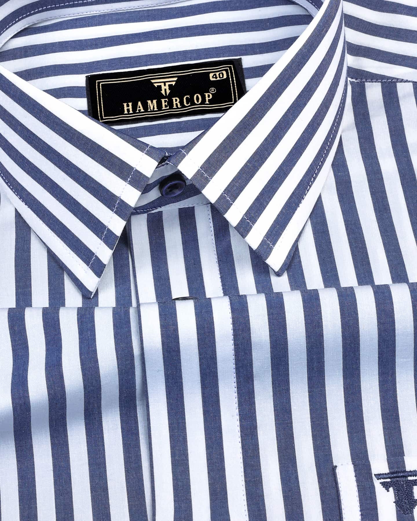 Sheldon Smoke Gray White Stripe Cotton Shirt – Hamercop