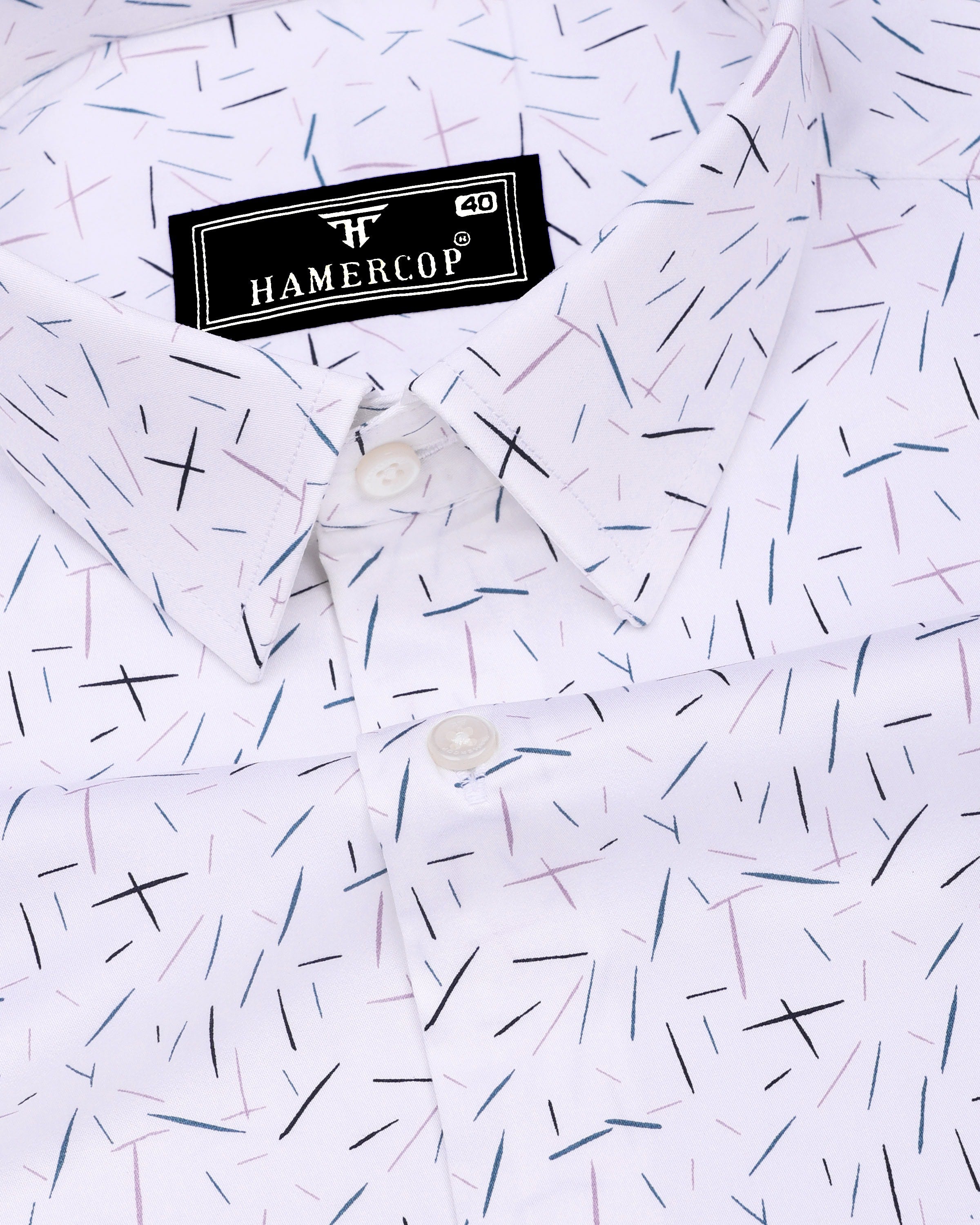 Denver White Green Pink Printed Satin Shirt – Hamercop