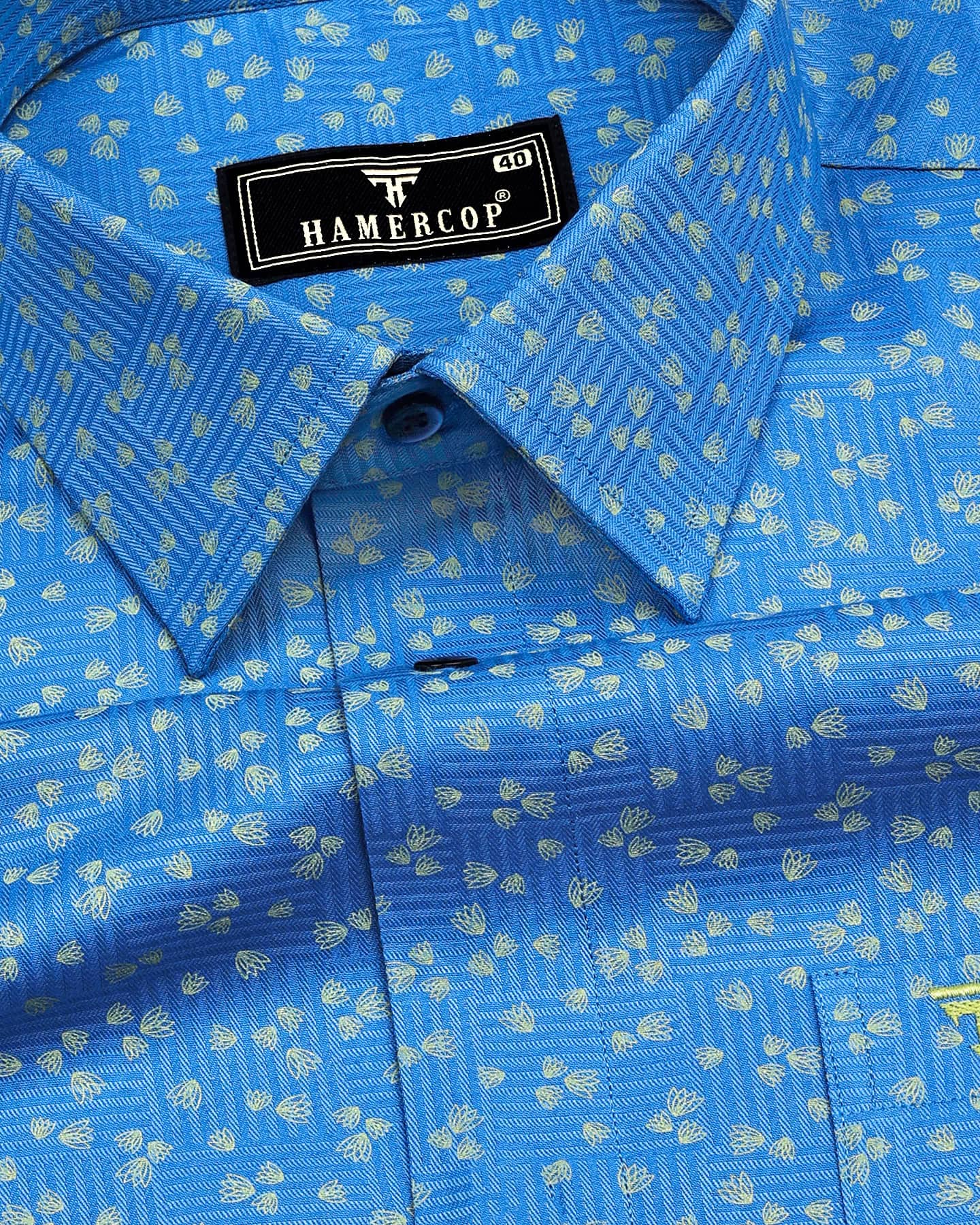 Thorium Blue Printed Dobby Cotton Shirt – Hamercop