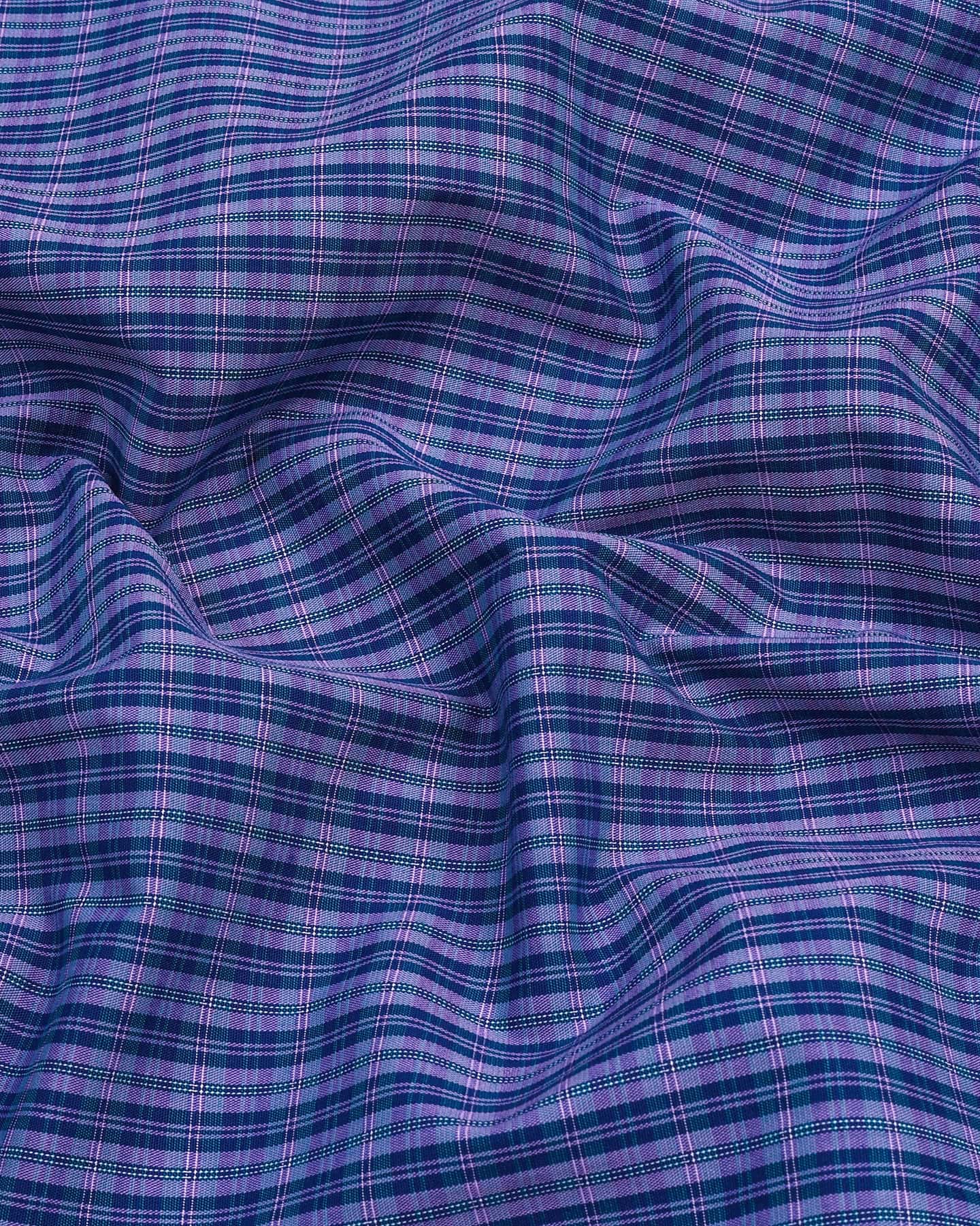 Ripon Blue Small Check Formal Cotton Shirt – Hamercop