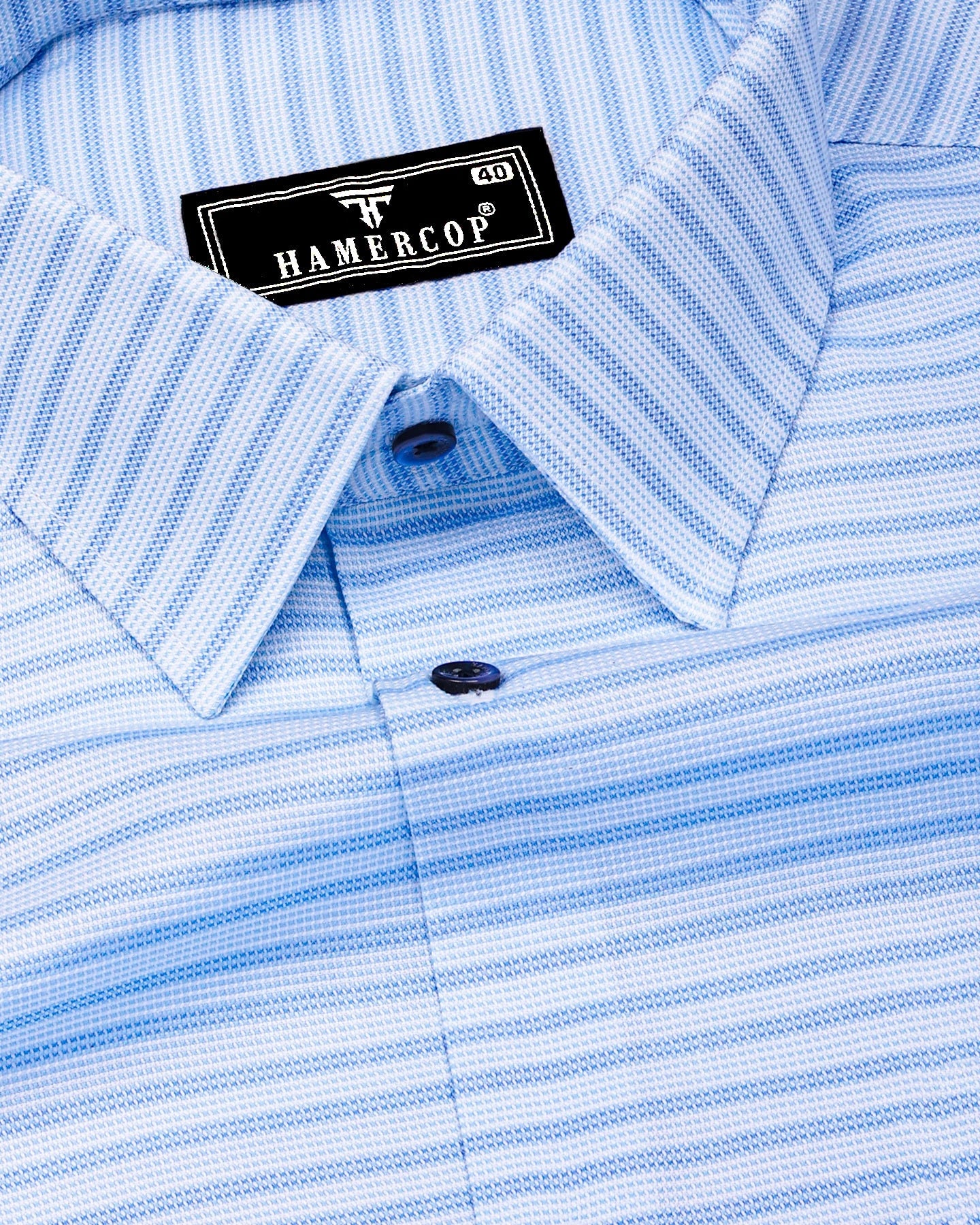 Sky Blue Weft Stripe Premium Dobby Cotton Shirt – Hamercop