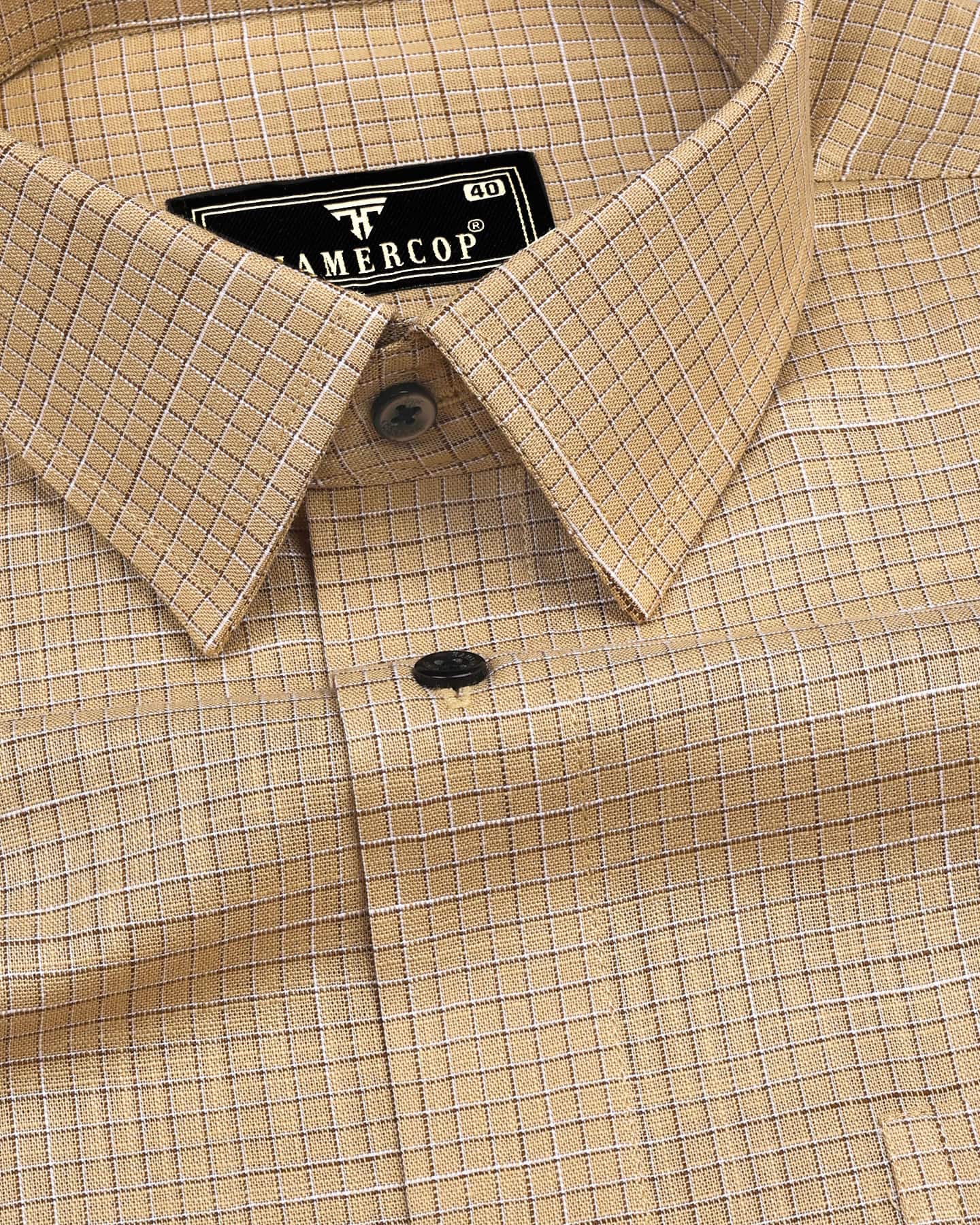 Cream Check Amsler Cotton Formal Shirt – Hamercop