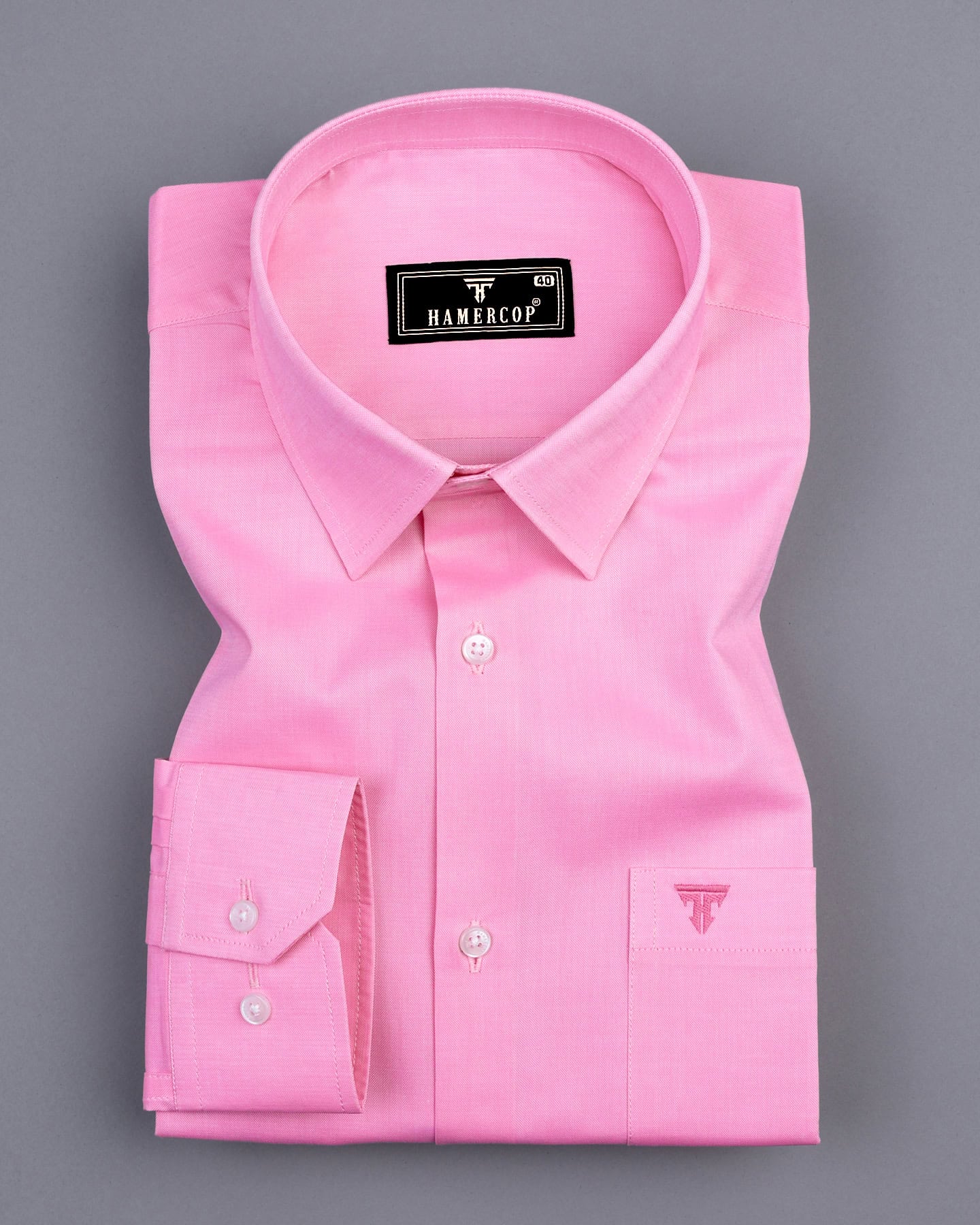 Pink Oxford Solid Cotton Formal Shirt – Classic Style – Hamercop