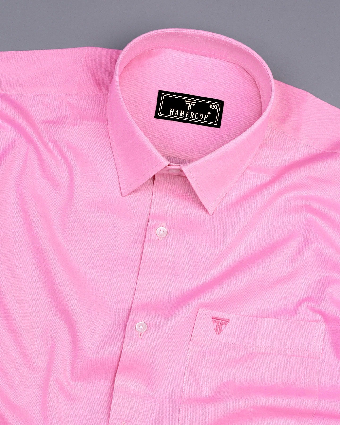 Pink Oxford Solid Cotton Formal Shirt – Classic Style – Hamercop