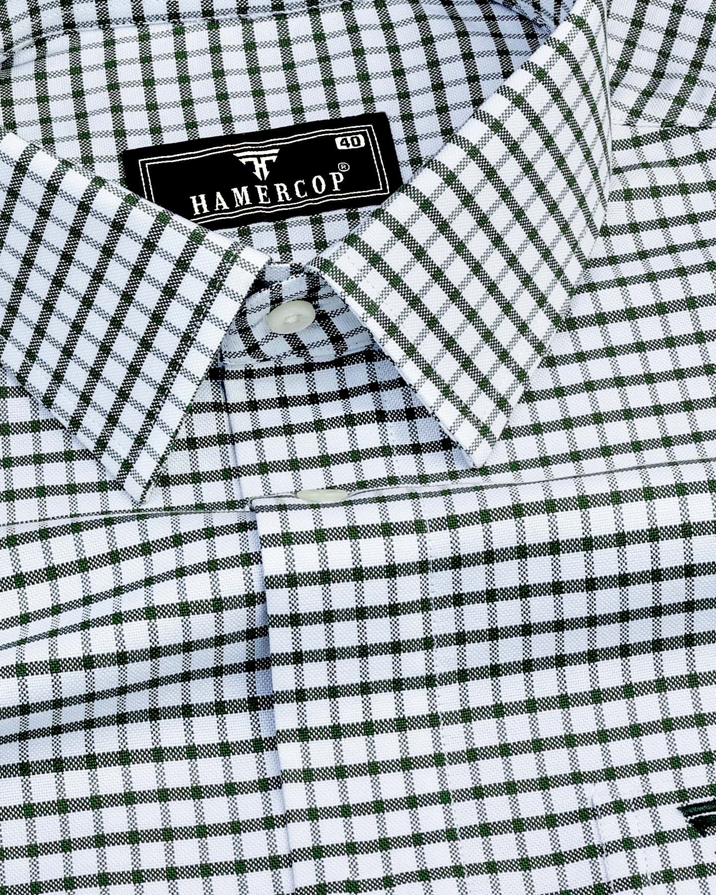 Vitex Green White Check Oxford Cotton Shirt – Hamercop