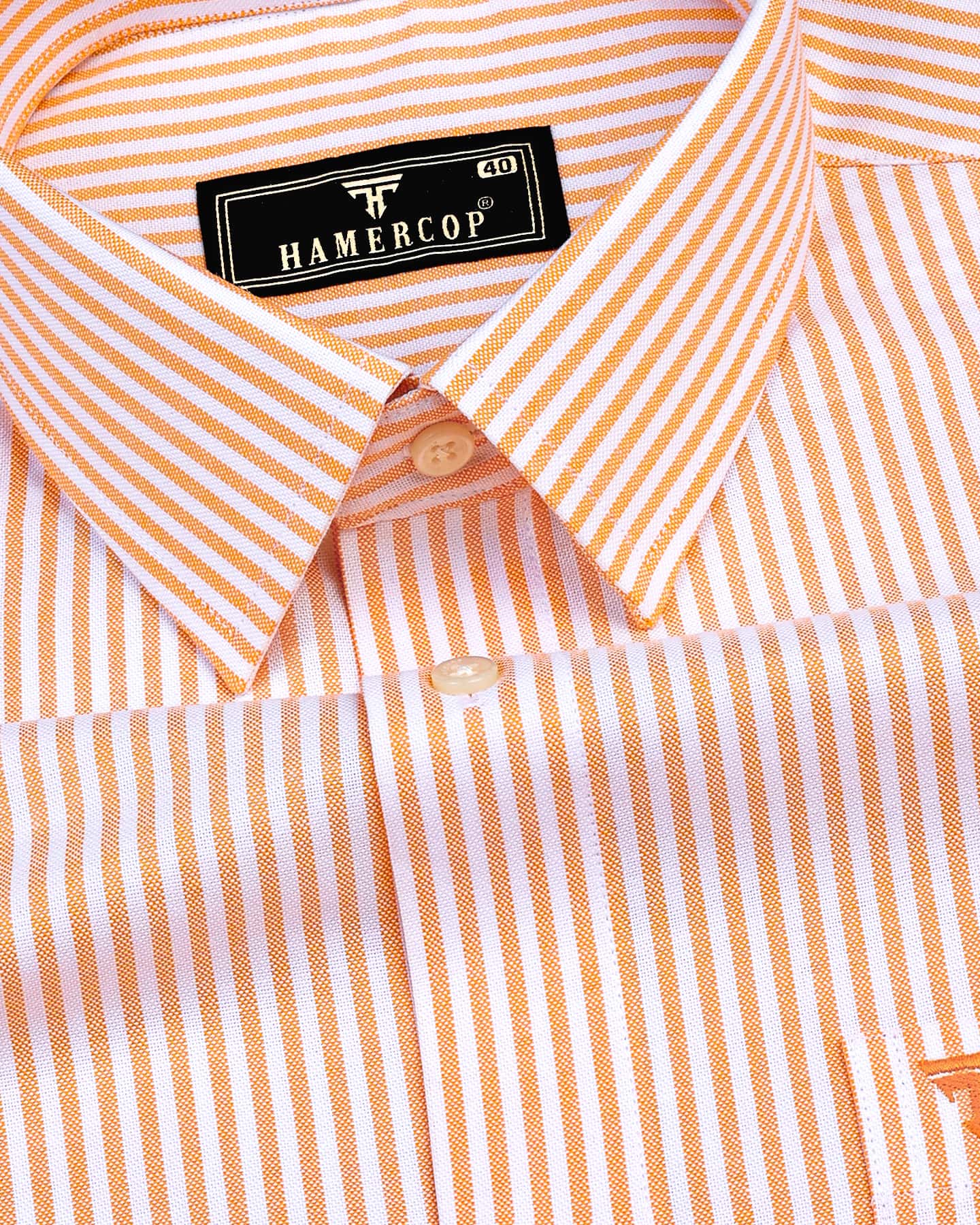 Atlanta Orange Bengal Stripe Shirt – Cotton Comfort – Hamercop