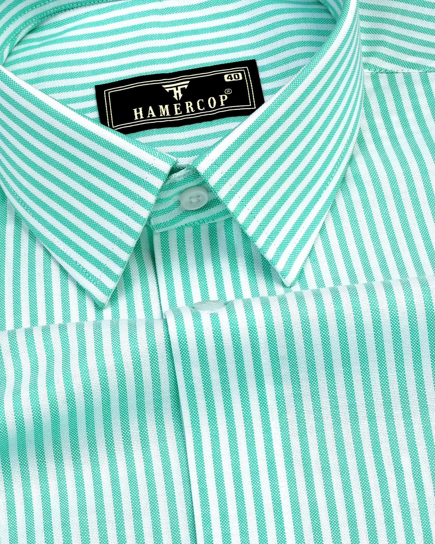 Atlanta Mint Green Stripe Shirt – Oxford Cotton – Hamercop