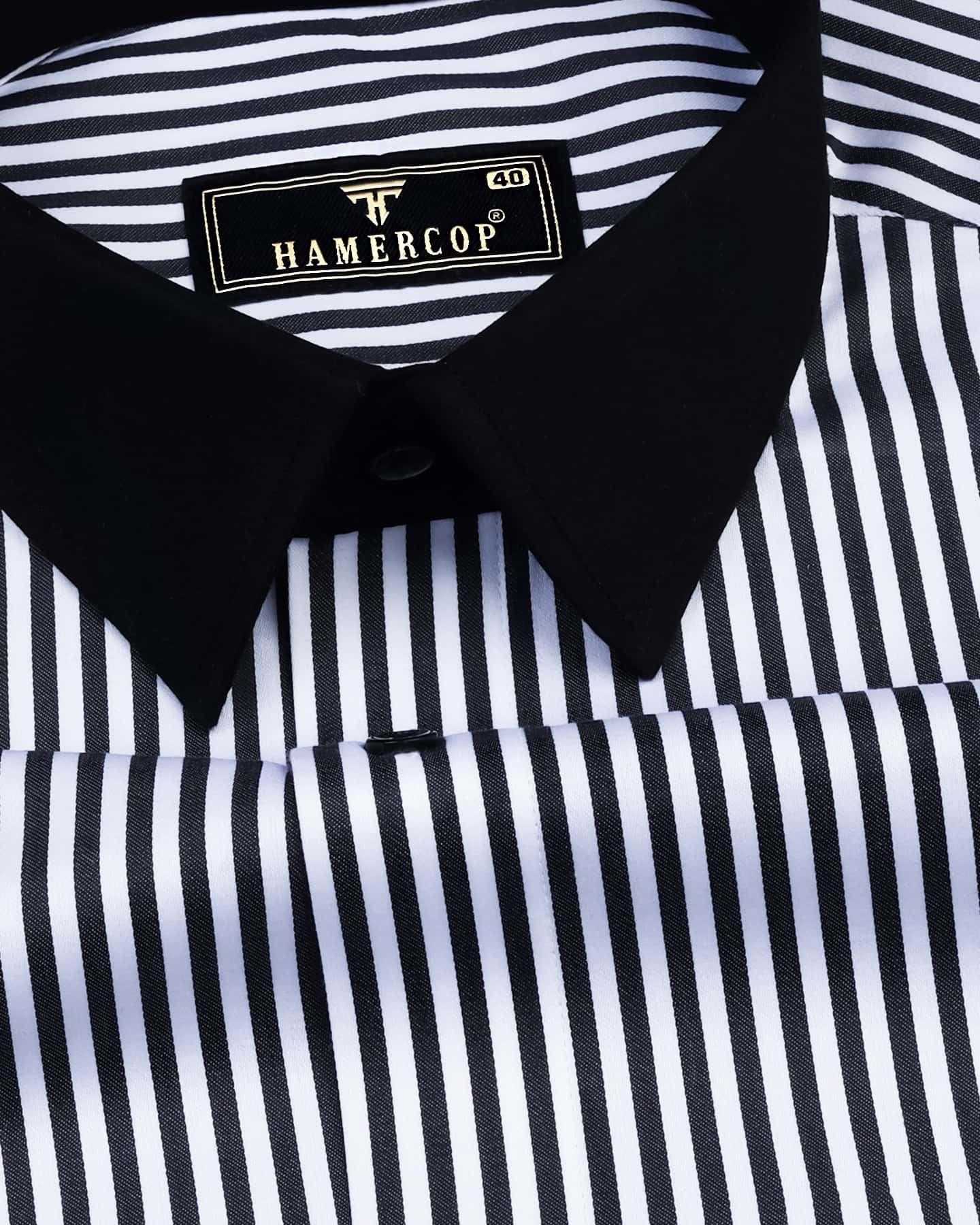 Destiny Gray Premium Giza Cotton Shirt with White Stripe – Hamercop