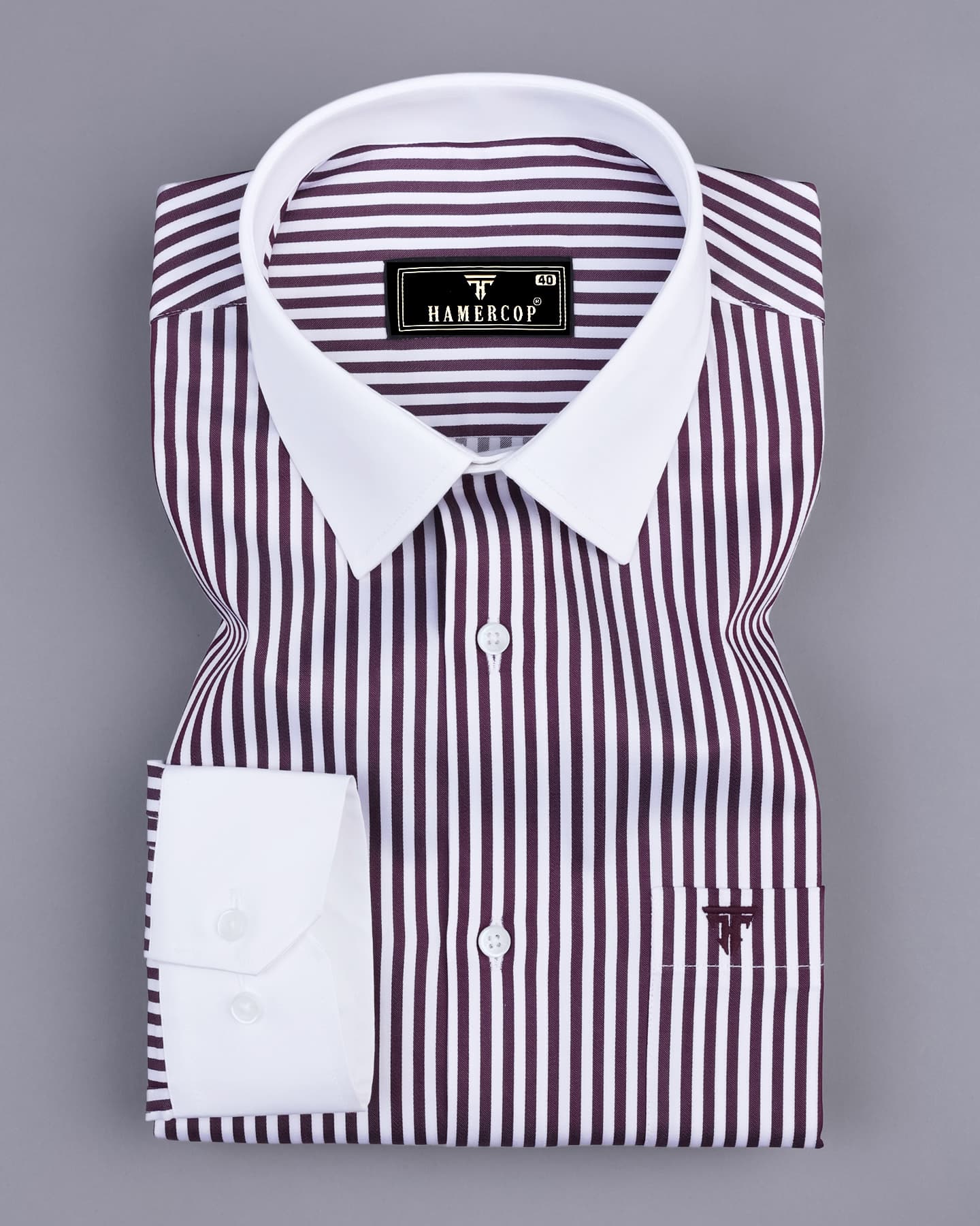 Destiny Purple Premium Giza Cotton Shirt with White Stripe – Hamercop