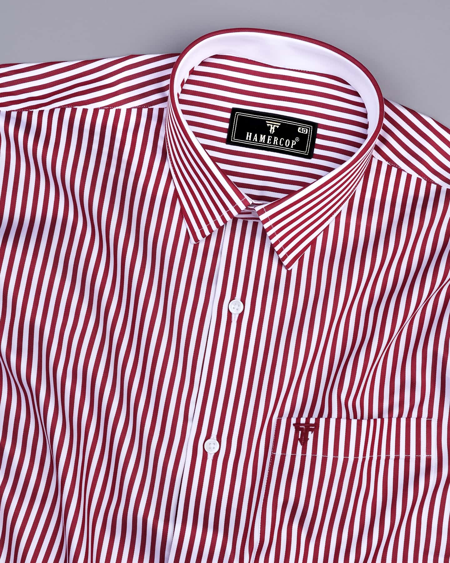 Destiny Red White Stripe Premium Giza Shirt | Hamercop