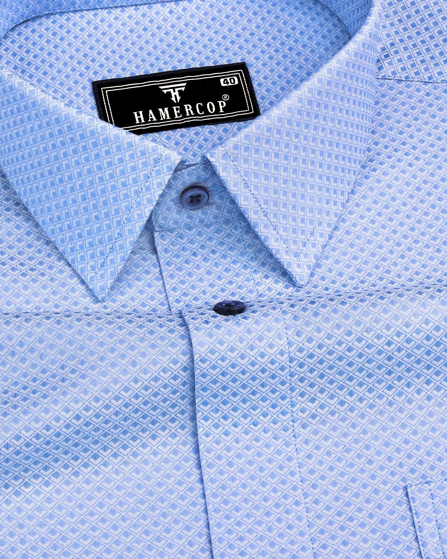 Emerson Blue with White Jacquard Premium Giza Shirt – Hamercop
