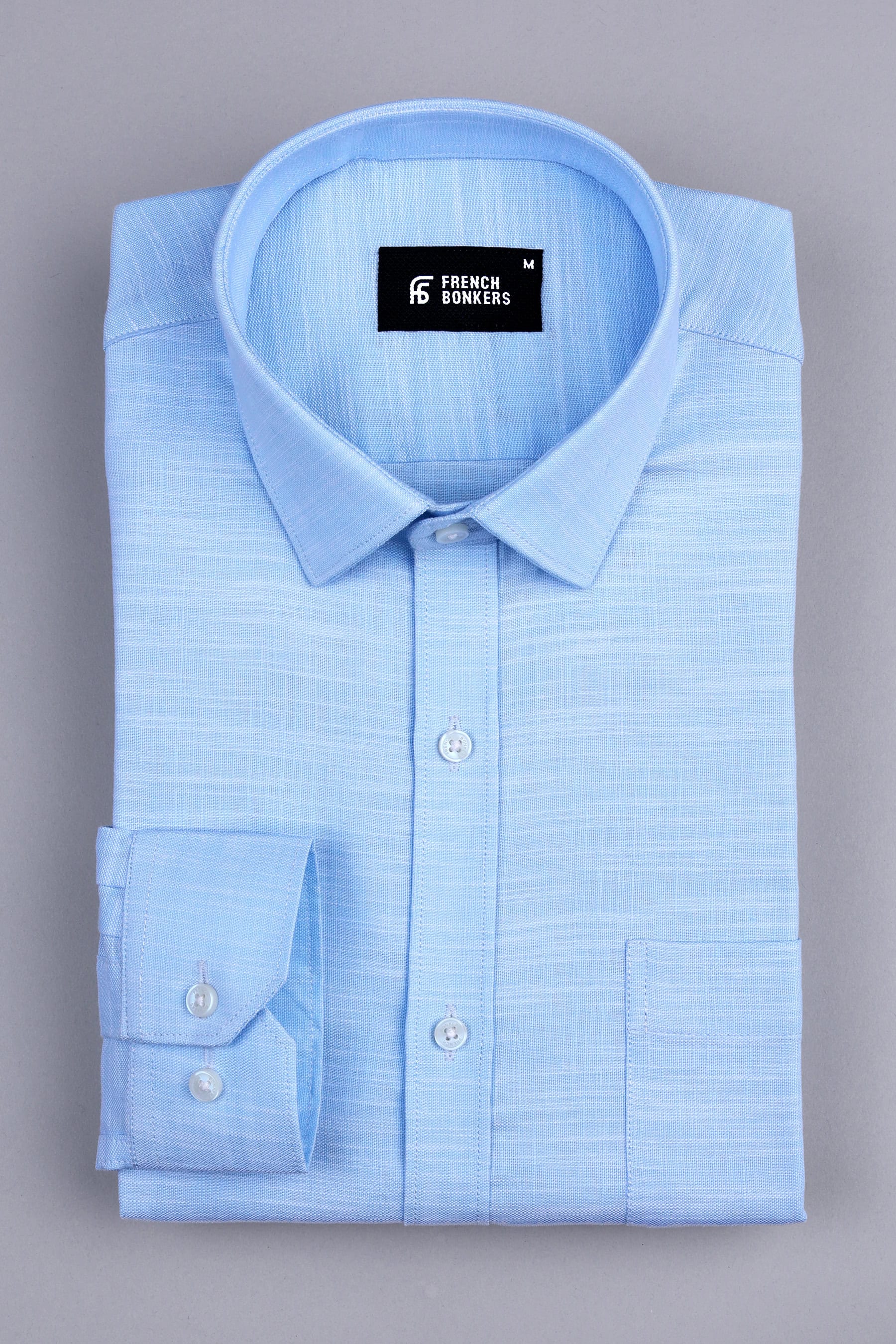 Light blue with white ruff lines solid shirt – Hamercop