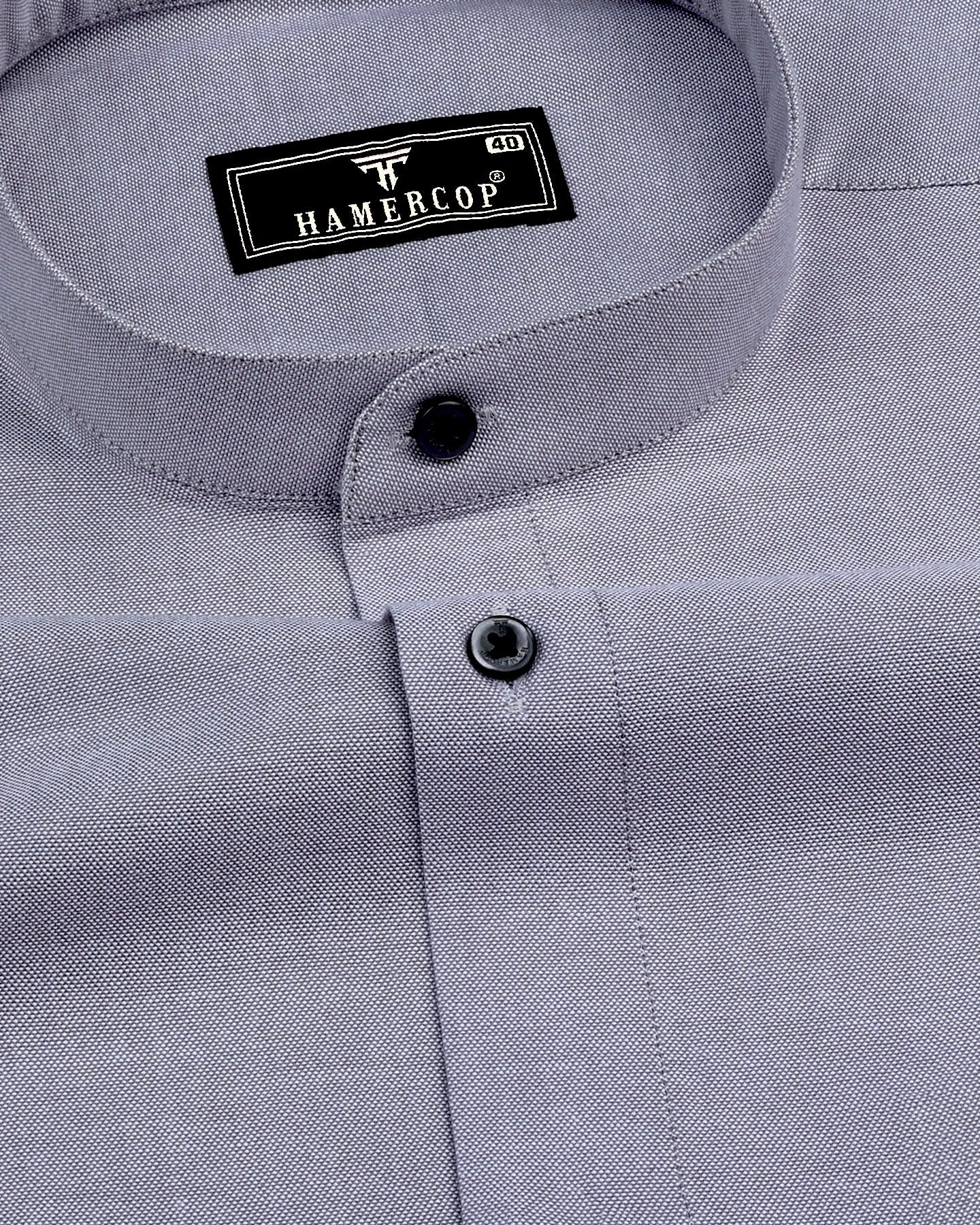 Misty Gray Plain Oxford Cotton Shirt – Hamercop