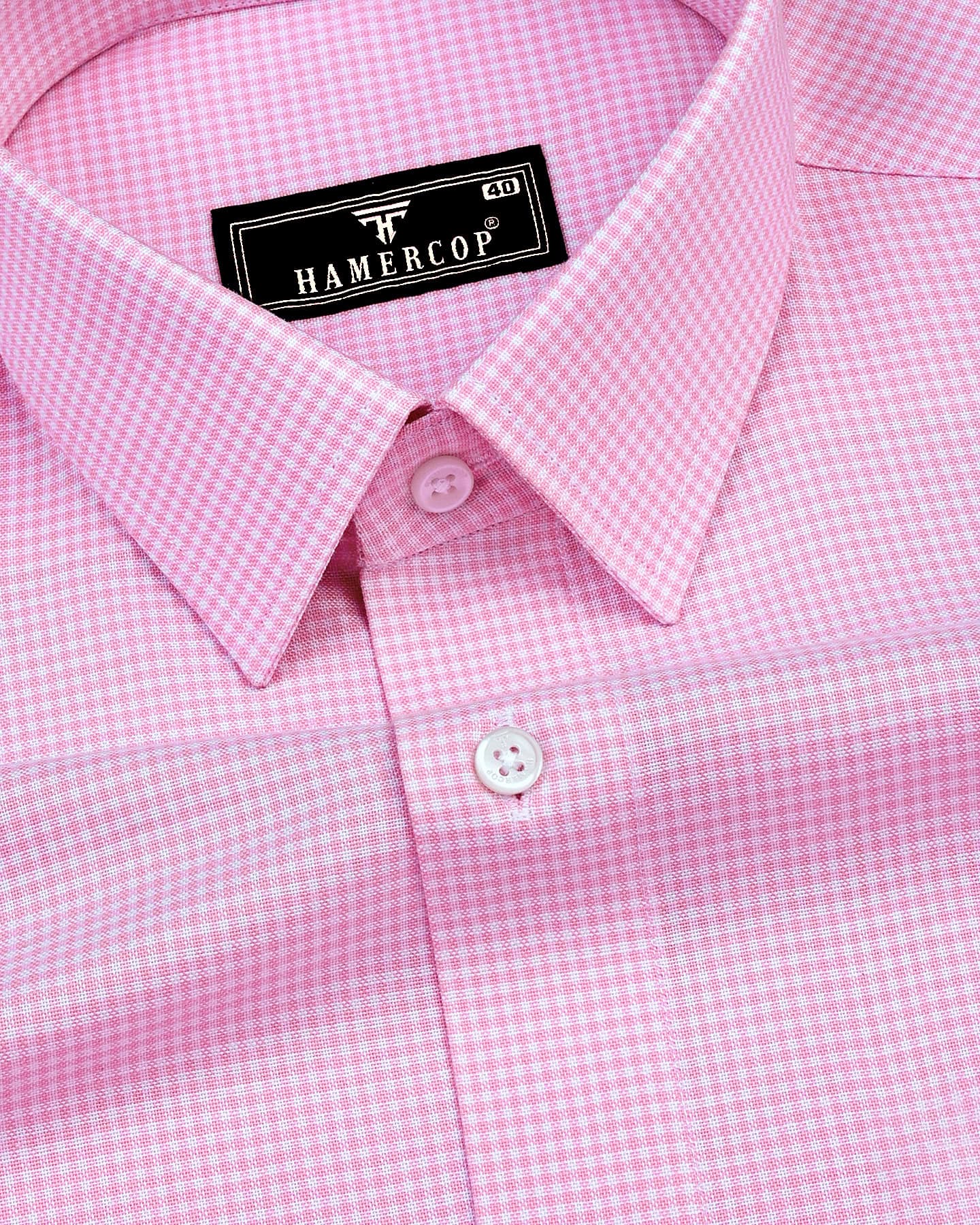 Pink Small Check Oxford Cotton Shirt – Hamercop