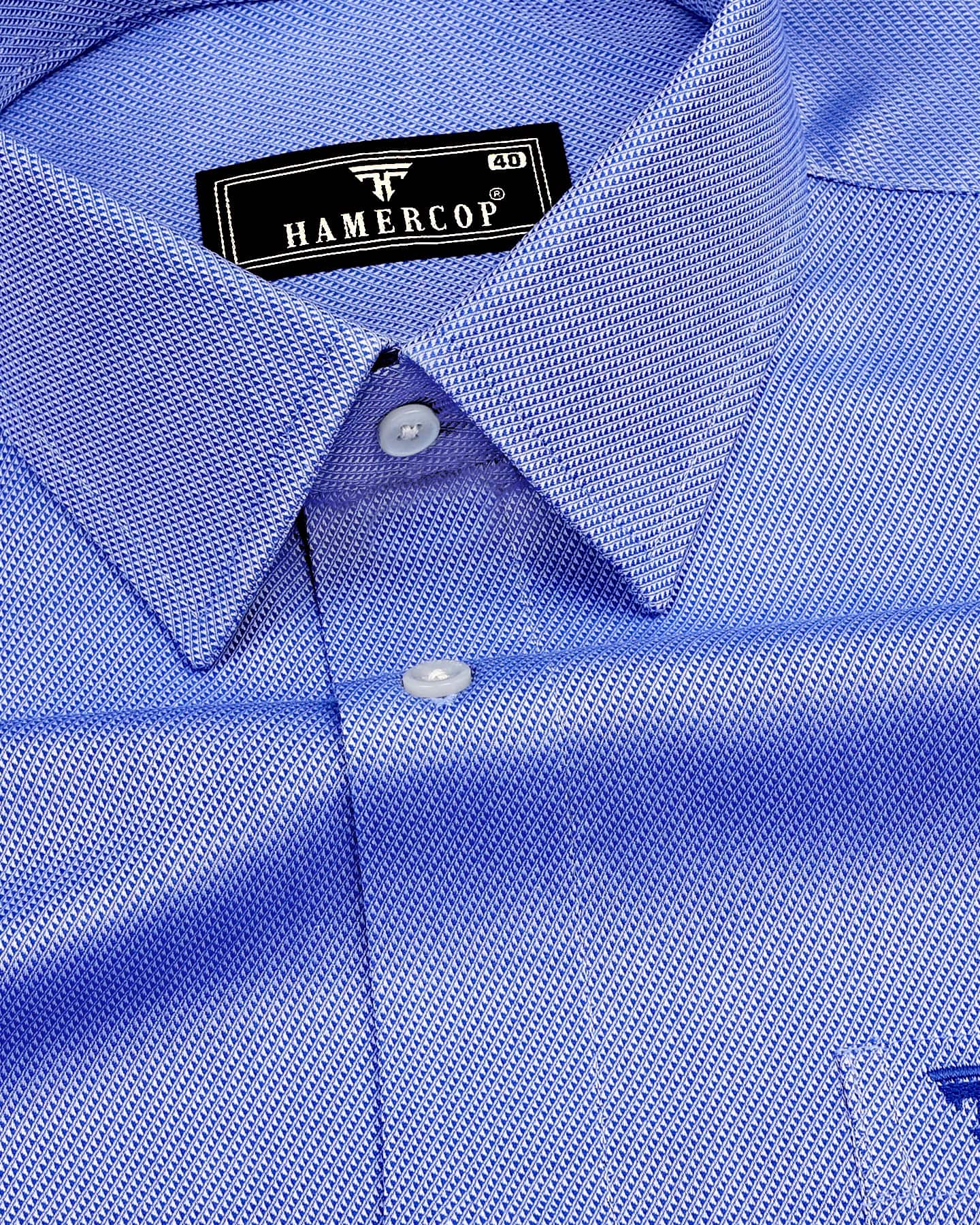 Boomer Blue Jacquard Cotton Shirt – Hamercop