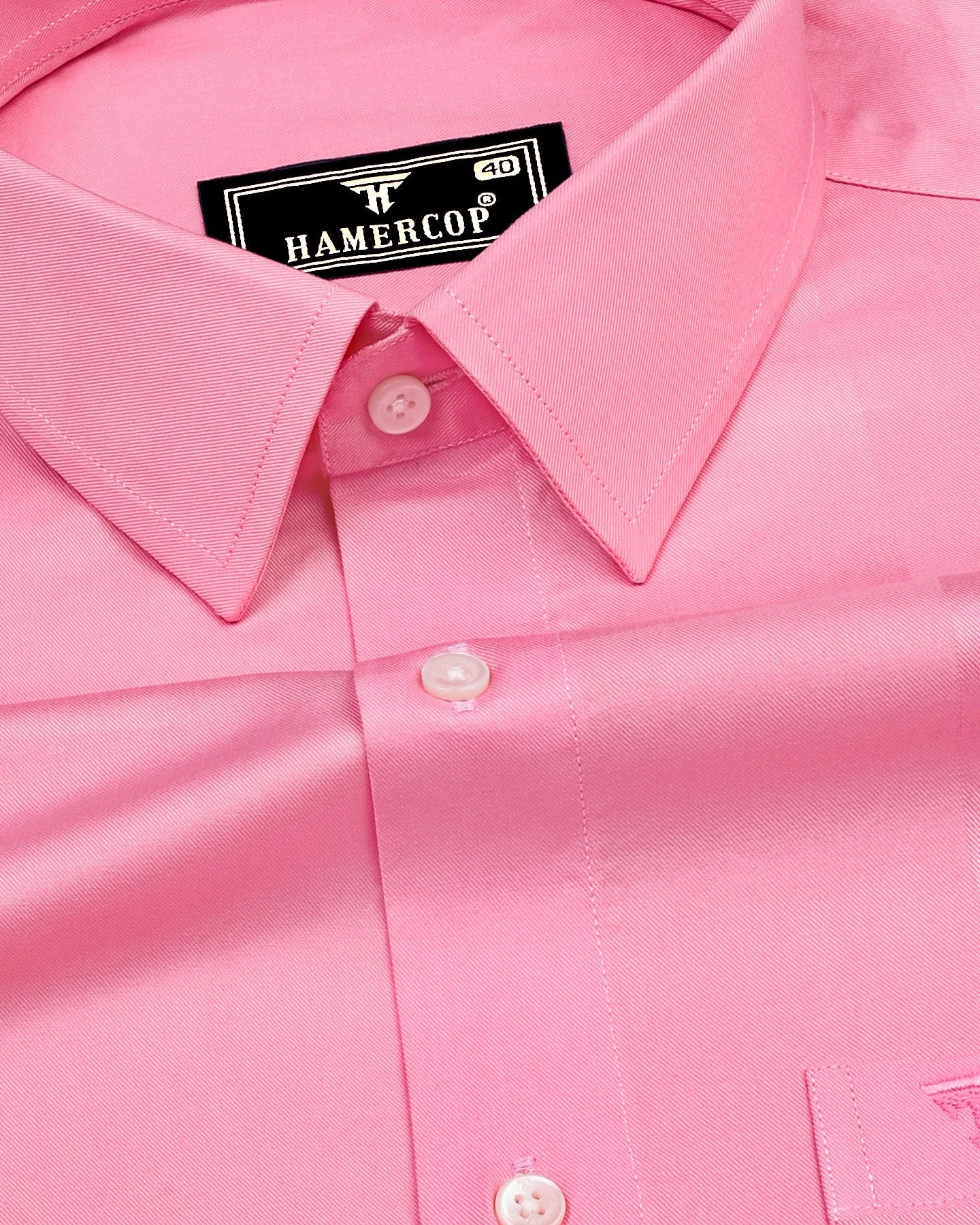 Seagull Pink Self Broad Box Premium Cotton Shirt – Hamercop