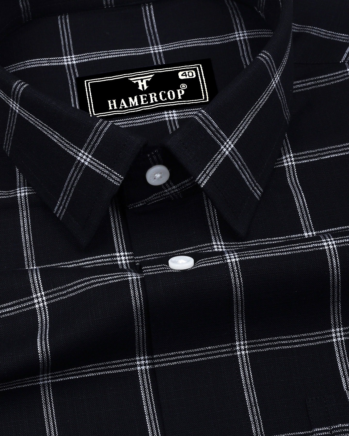 Derowin Black & Gray Check Linen Cotton Shirt – Hamercop