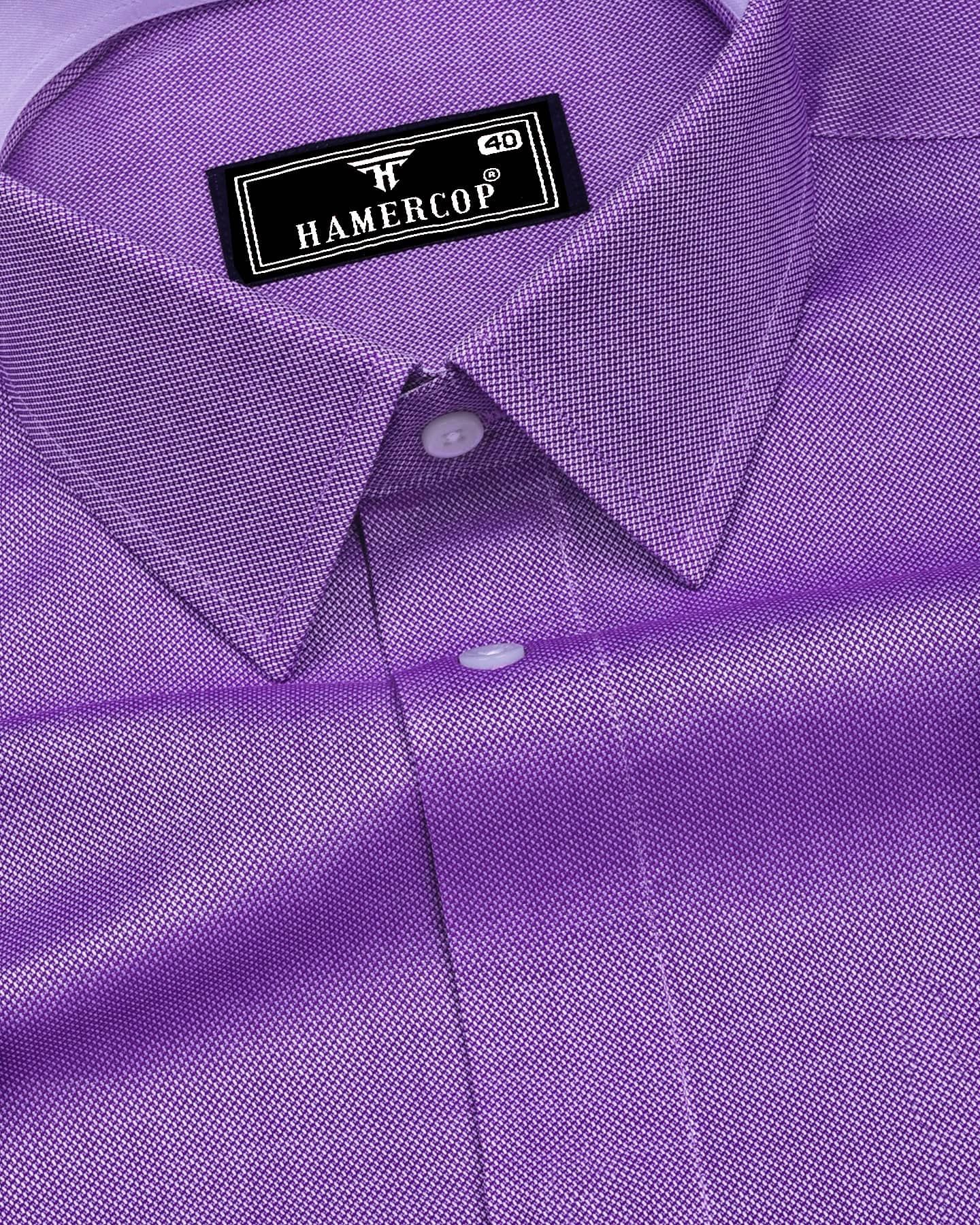 Ultra Violet Purple White Dobby Texture Designer Shirt – Hamercop
