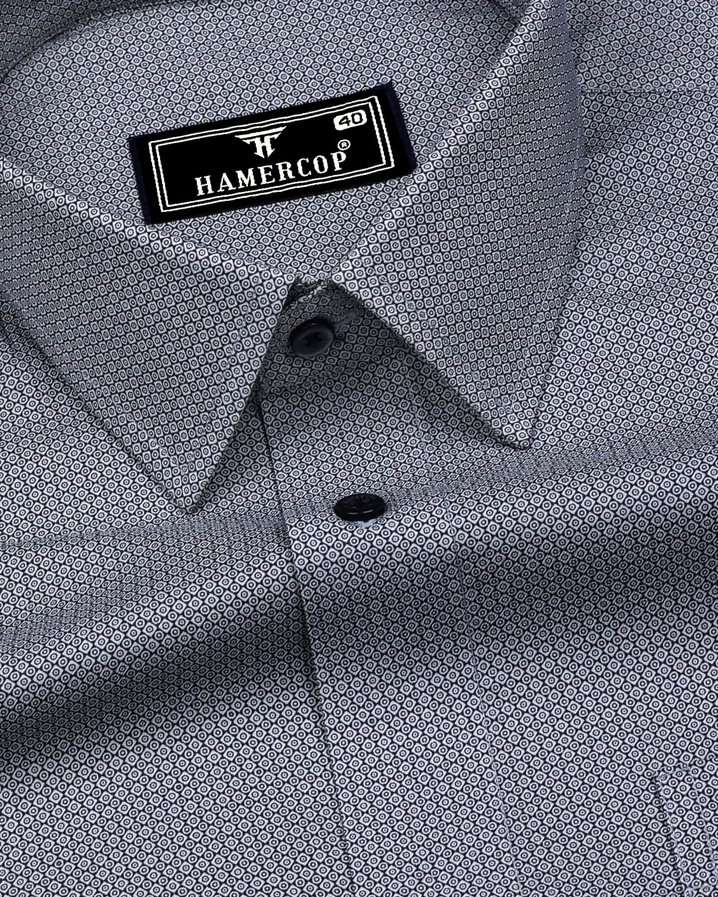 Monster Gray with White Printed Cotton Shirt – Hamercop