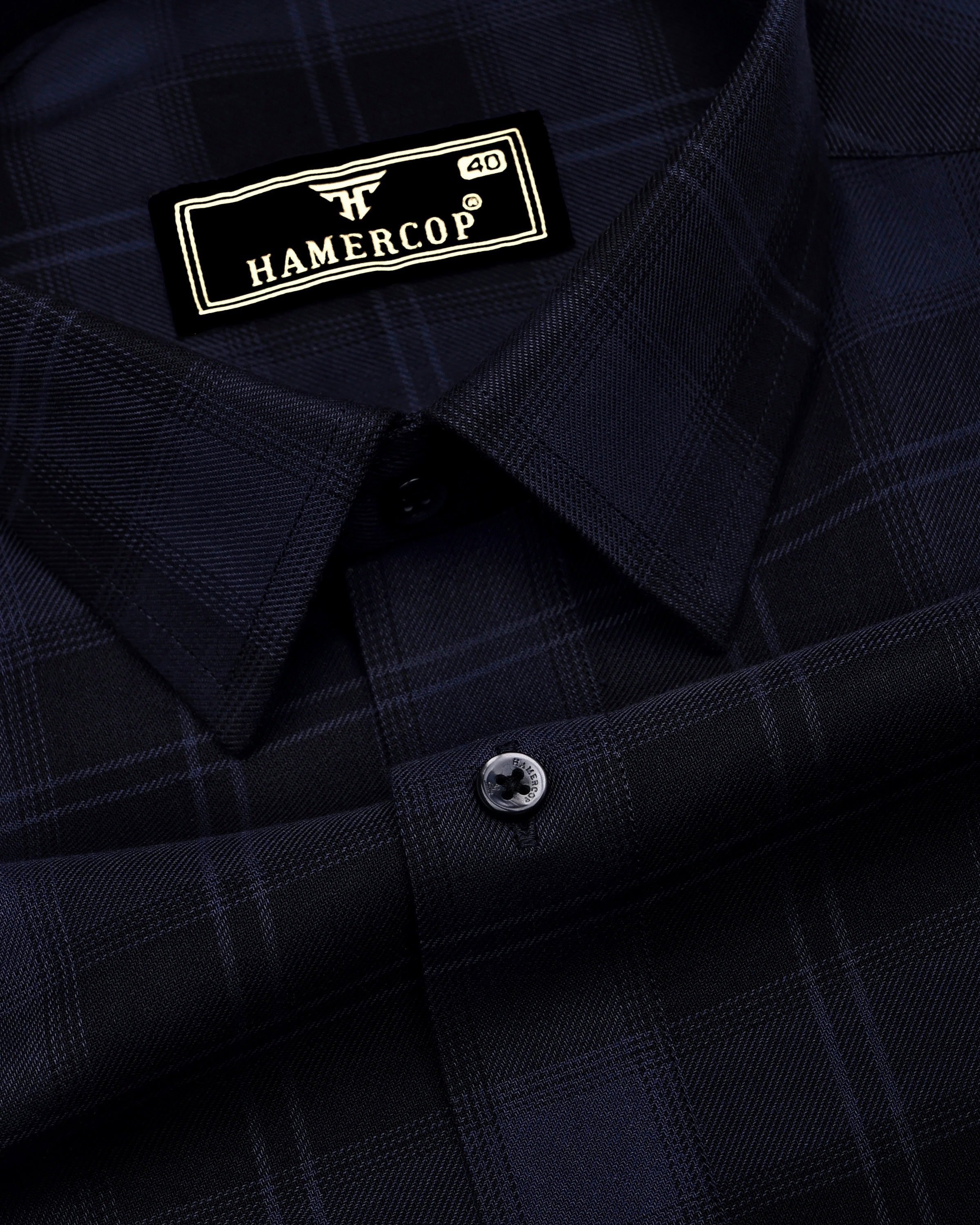 Granite Gray Black Twill Check Cotton Shirt – Hamercop