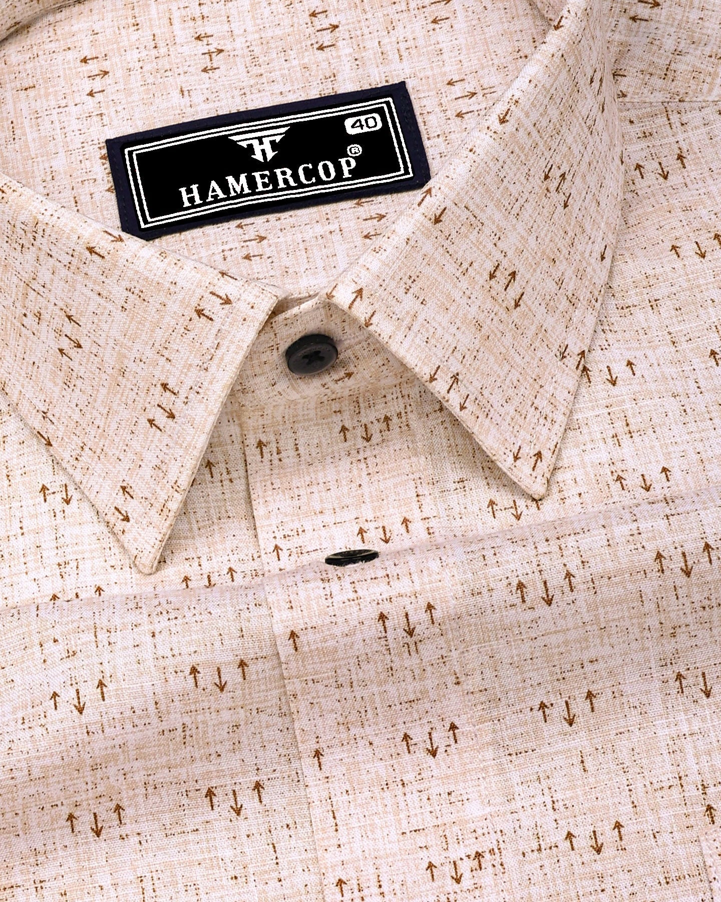 Tifton Cream Arrow Print Linen Cotton Shirt – Hamercop