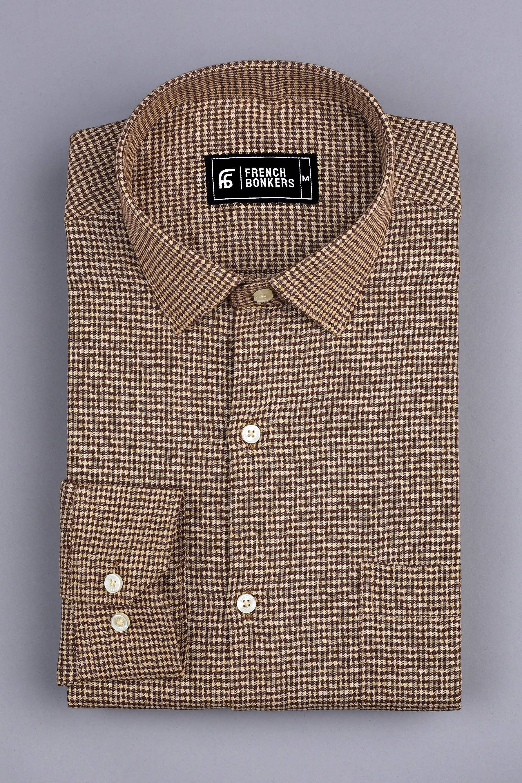 Dark with Light brown ruff check style shirt – Hamercop