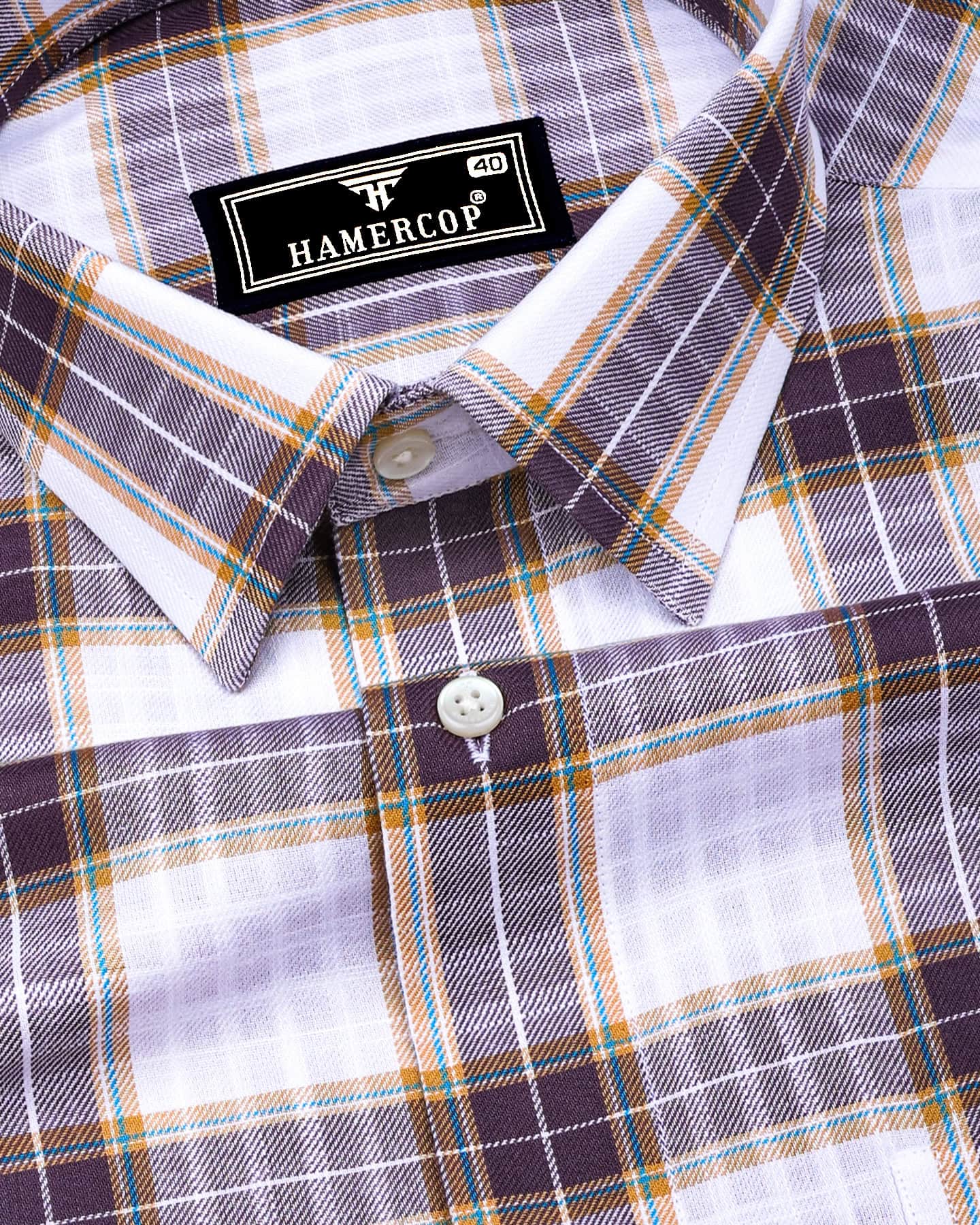 Onion Purple With White Twill Check Cotton Shirt – Hamercop