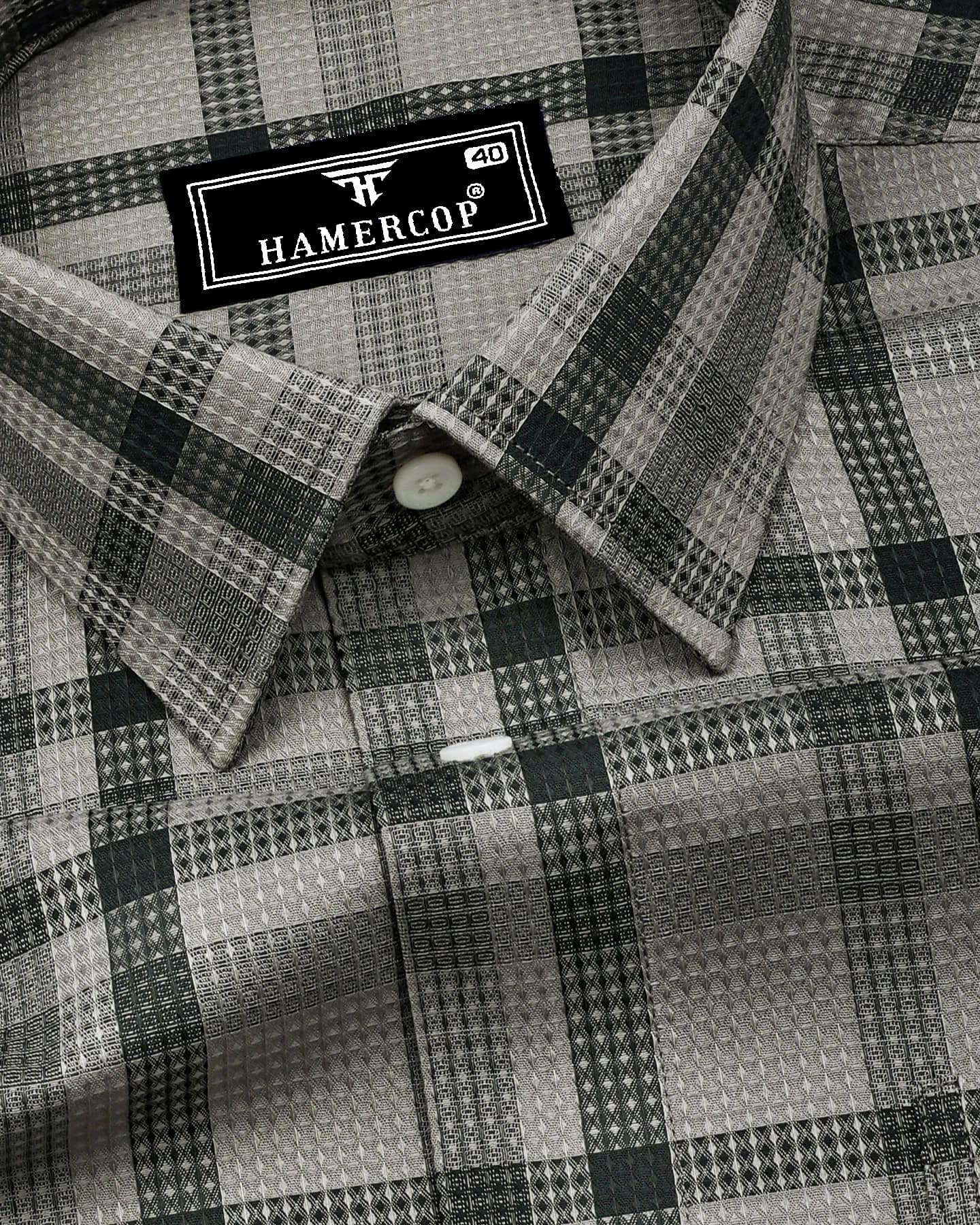 Newton Crocodile Green Dobby Cotton Shirt – Unique Check Style – Hamercop
