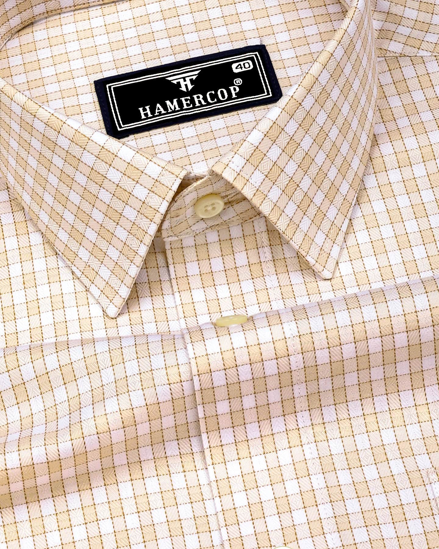 Catalyst Cream White Check Premium Giza Shirt – Hamercop