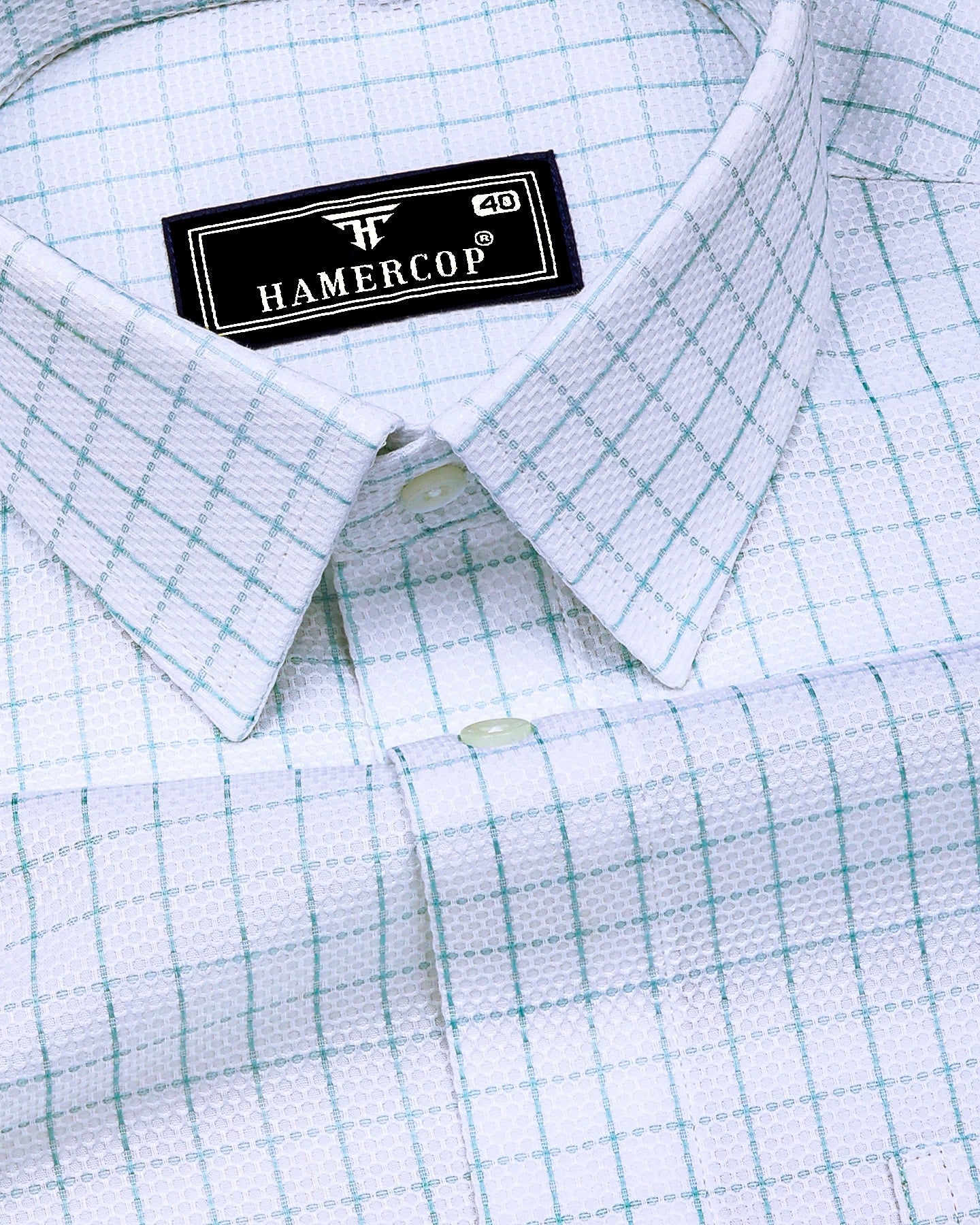 Dusty Blue Dobby Cotton Shirt – Python Textured Look – Hamercop