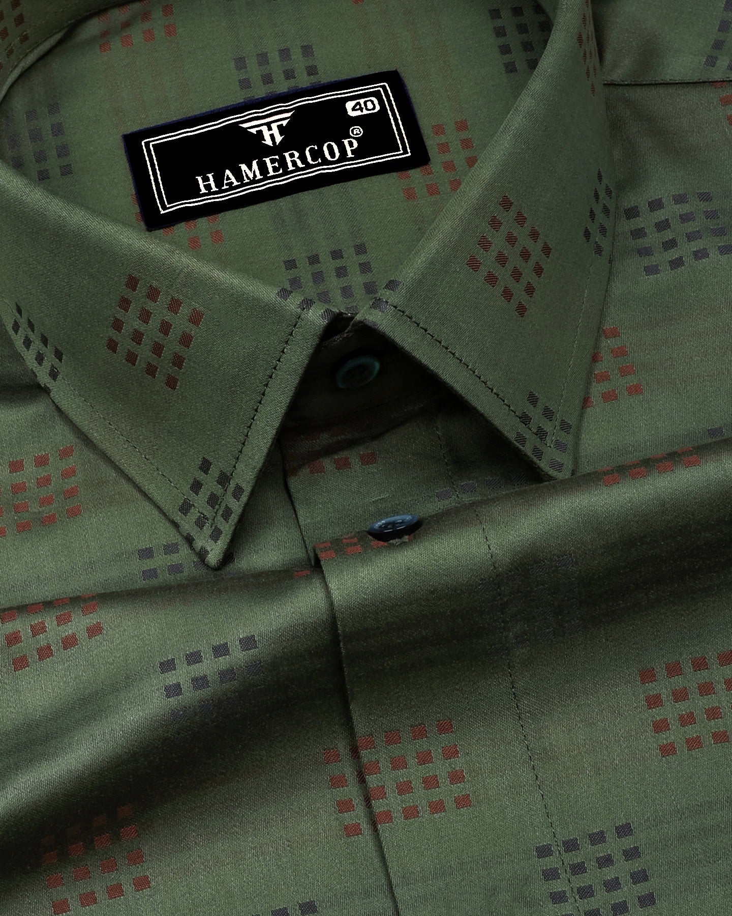 Catechu Green Jacquard Texture Premium Giza Shirt – Hamercop
