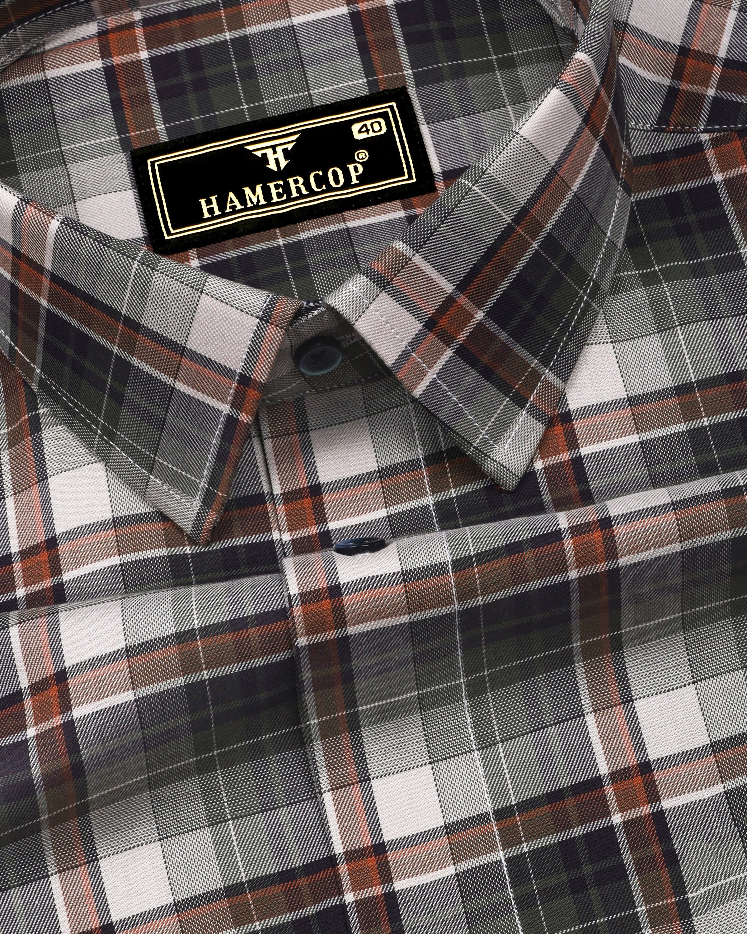 Opera Green Multicolor Twill Check Premium Cotton Shirt – Hamercop