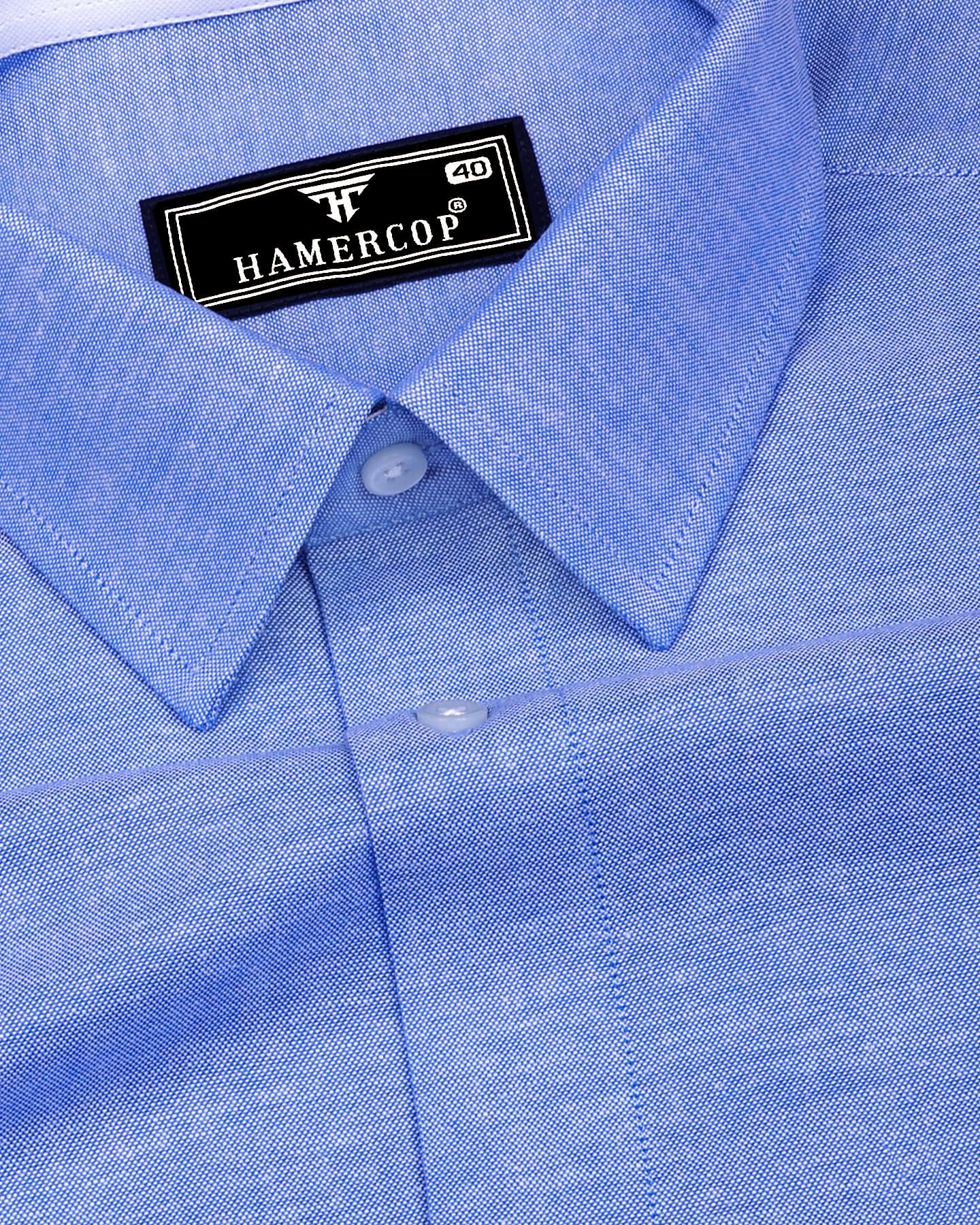 Arion Sky Blue Oxford Cotton Formal Shirt | Hamercop