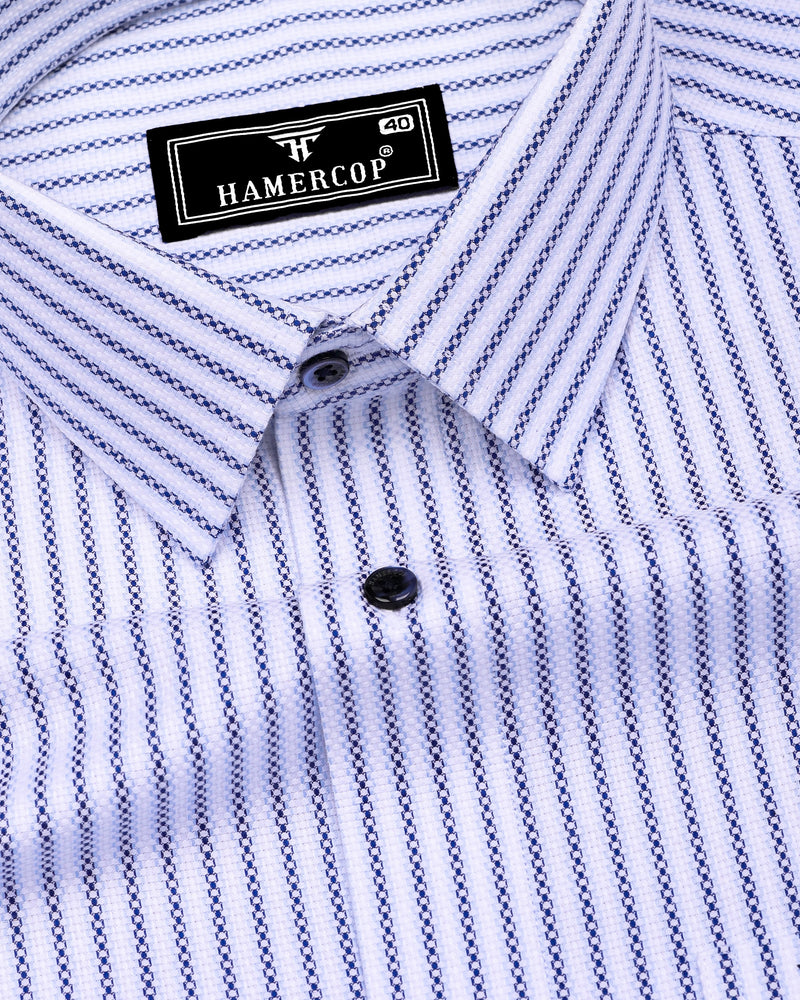 Zifi Blue White Stripe Premium Giza Cotton Shirt for Men – Hamercop