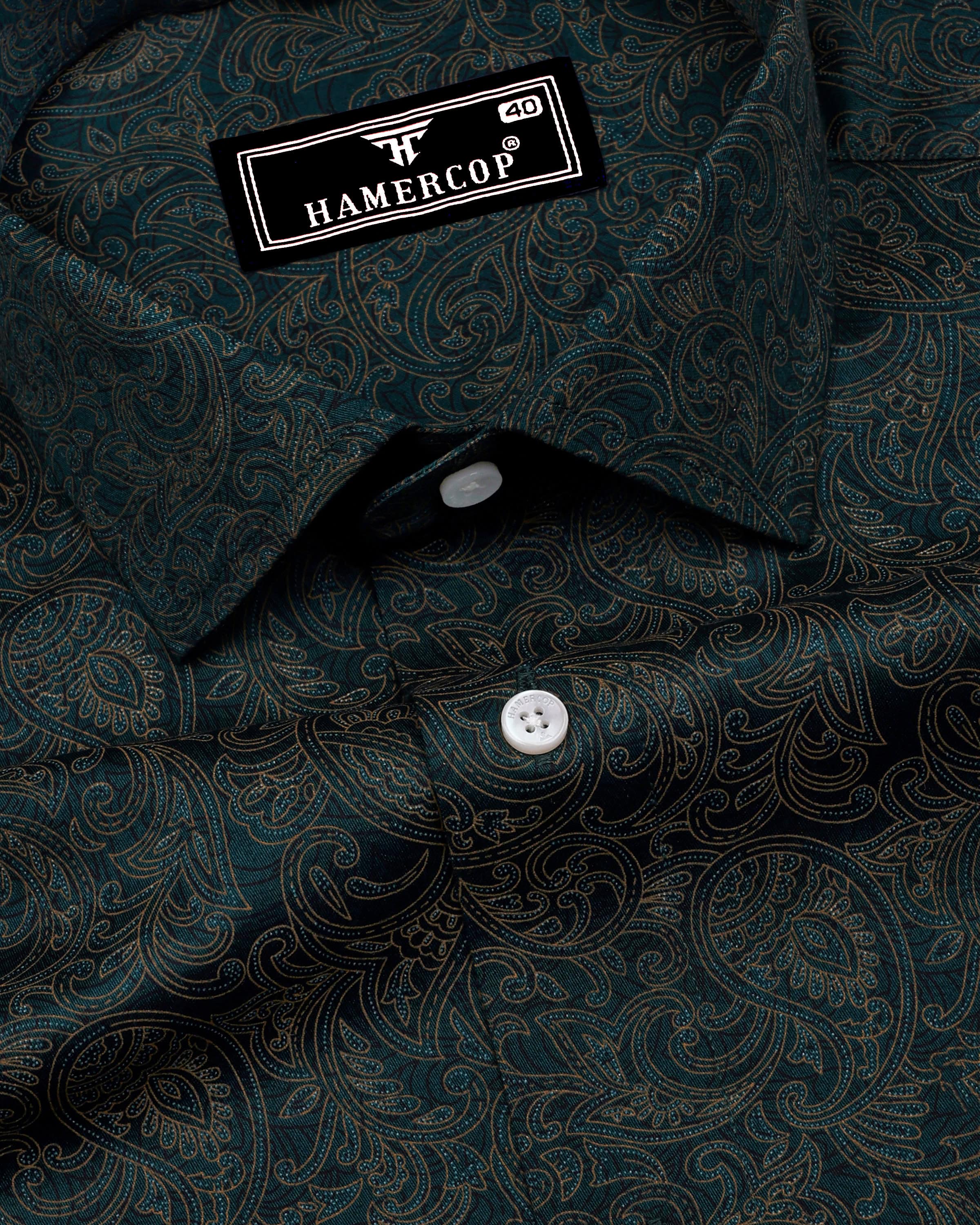 Green Printed Cotton Shirt – Hamercop
