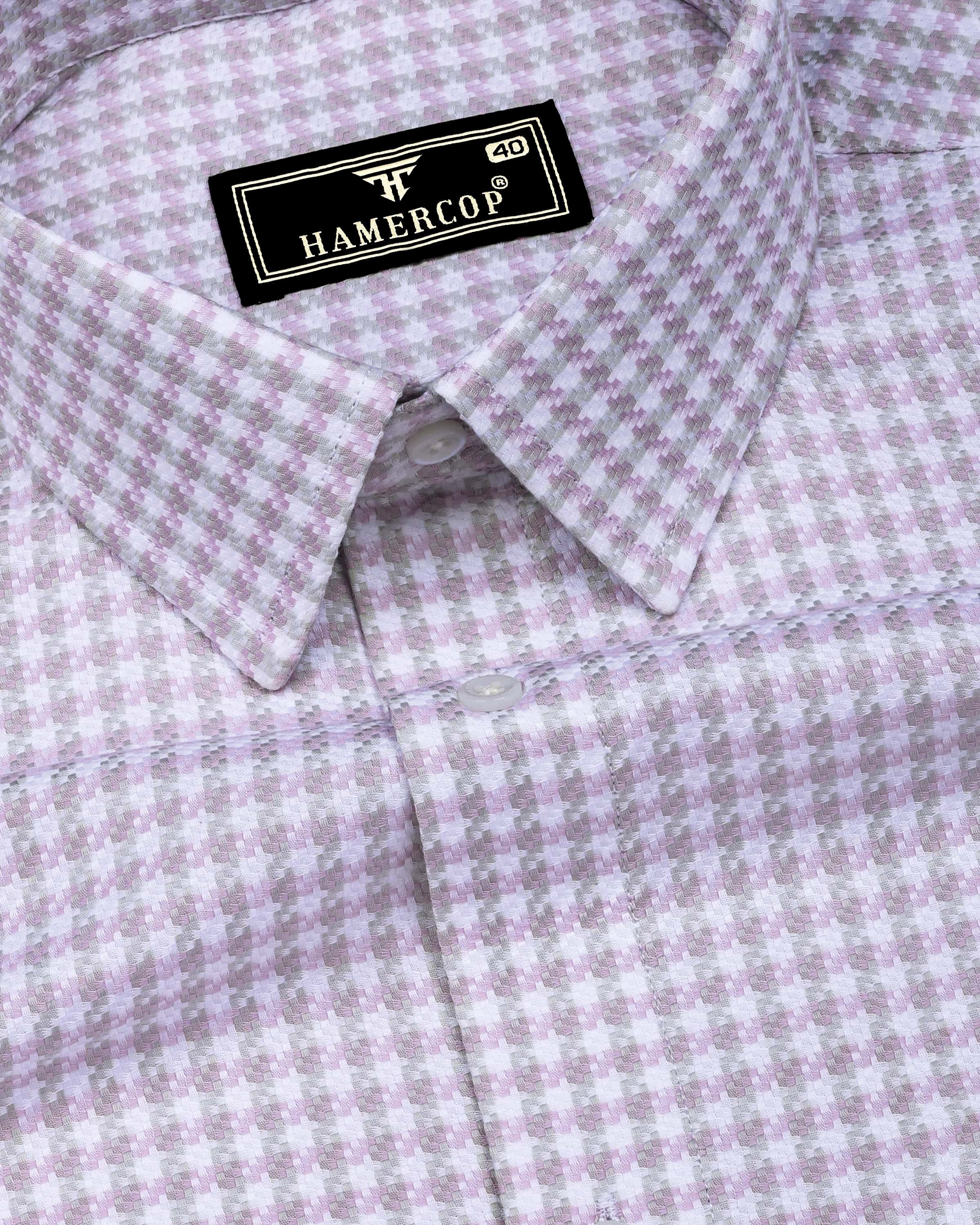 Pink Dobby Check Giza Cotton Shirt – Hamercop