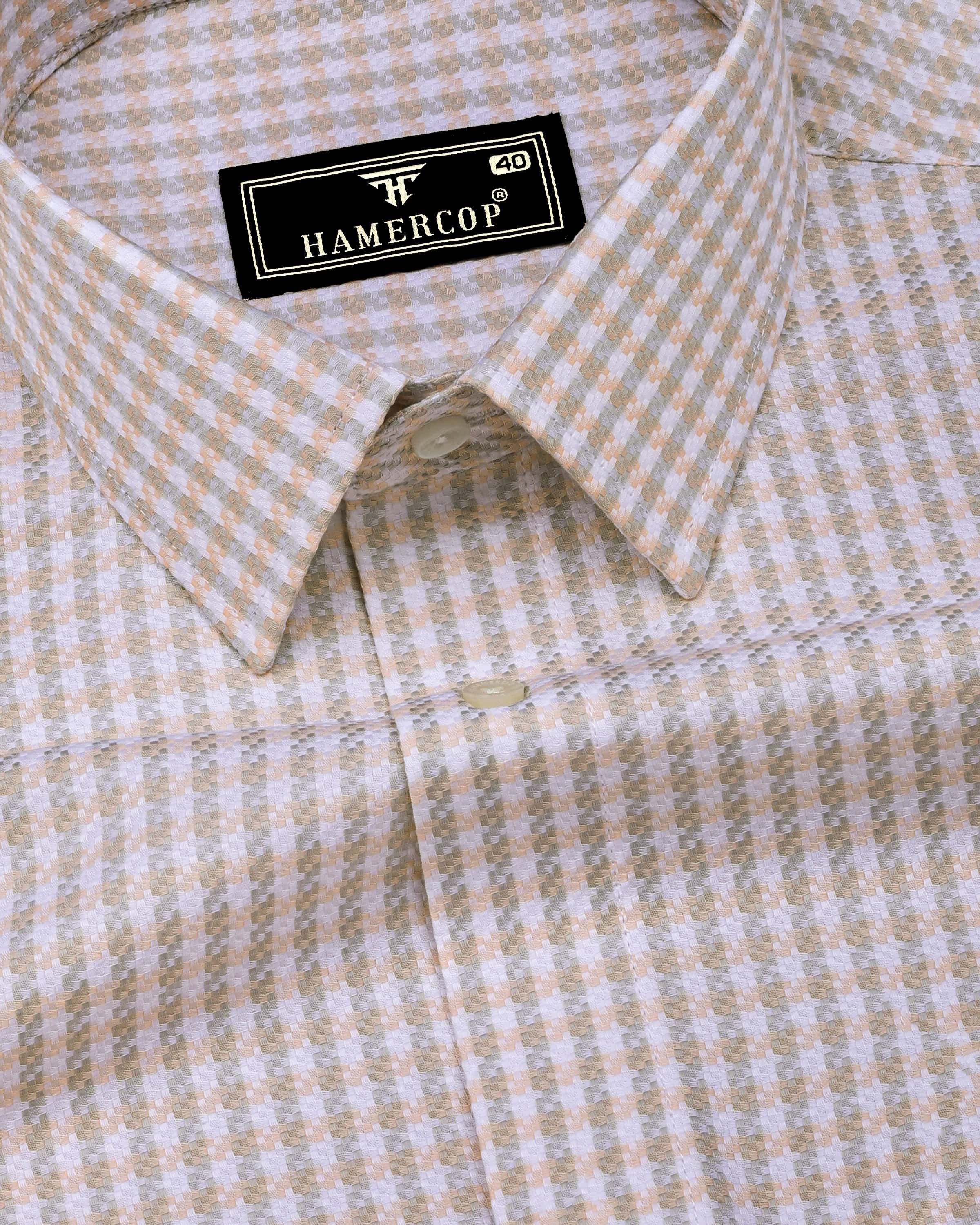 Orange Dobby Check Giza Cotton Shirt – Hamercop