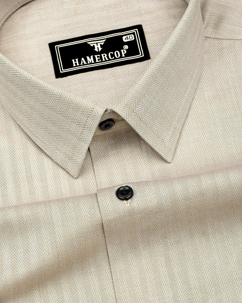 Pestry Crust Cream White Stripe Premium Giza Cotton Shirt – Hamercop
