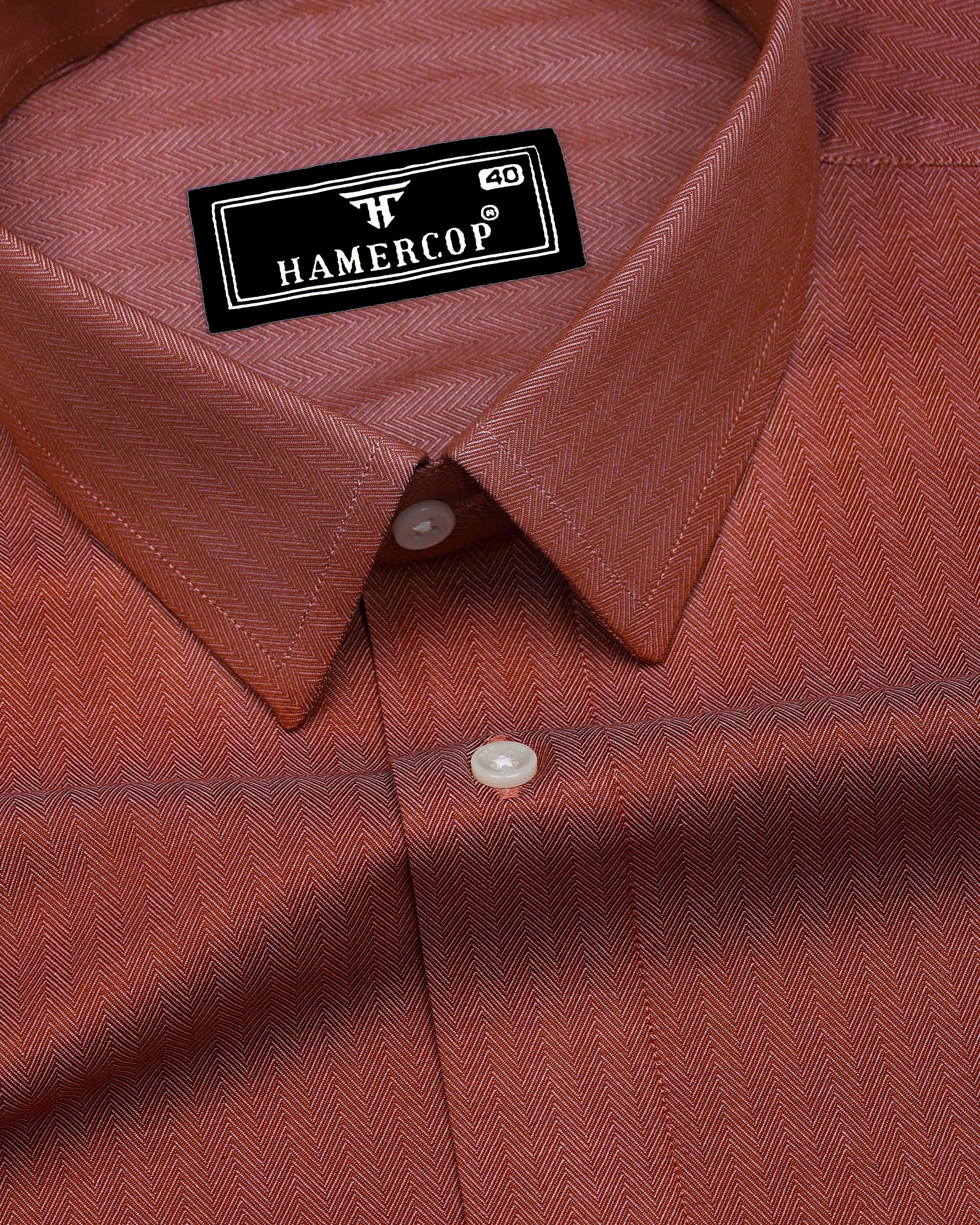 Pestry Rust Orange White Stripe Premium Giza Cotton Shirts – Hamercop